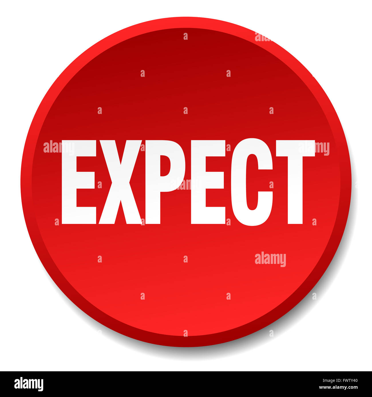 expect red round flat isolated push button Stock Photo - Alamy