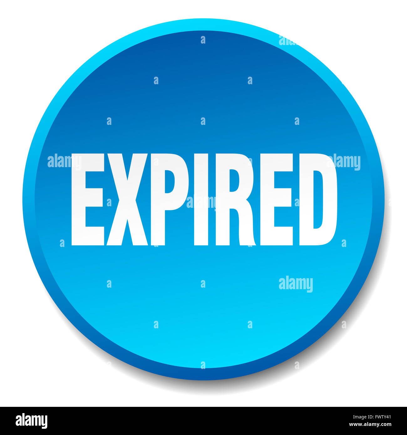 expired blue round flat isolated push button Stock Photo - Alamy