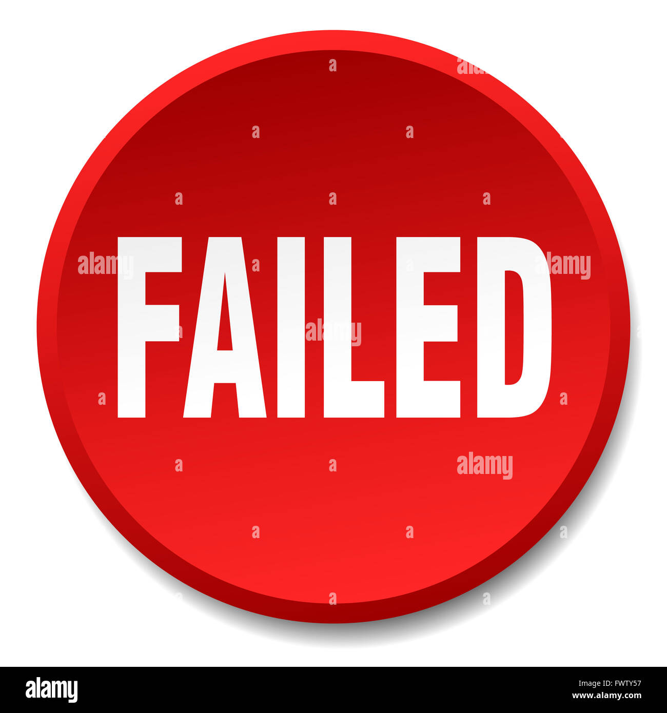 failed red round flat isolated push button Stock Photo - Alamy