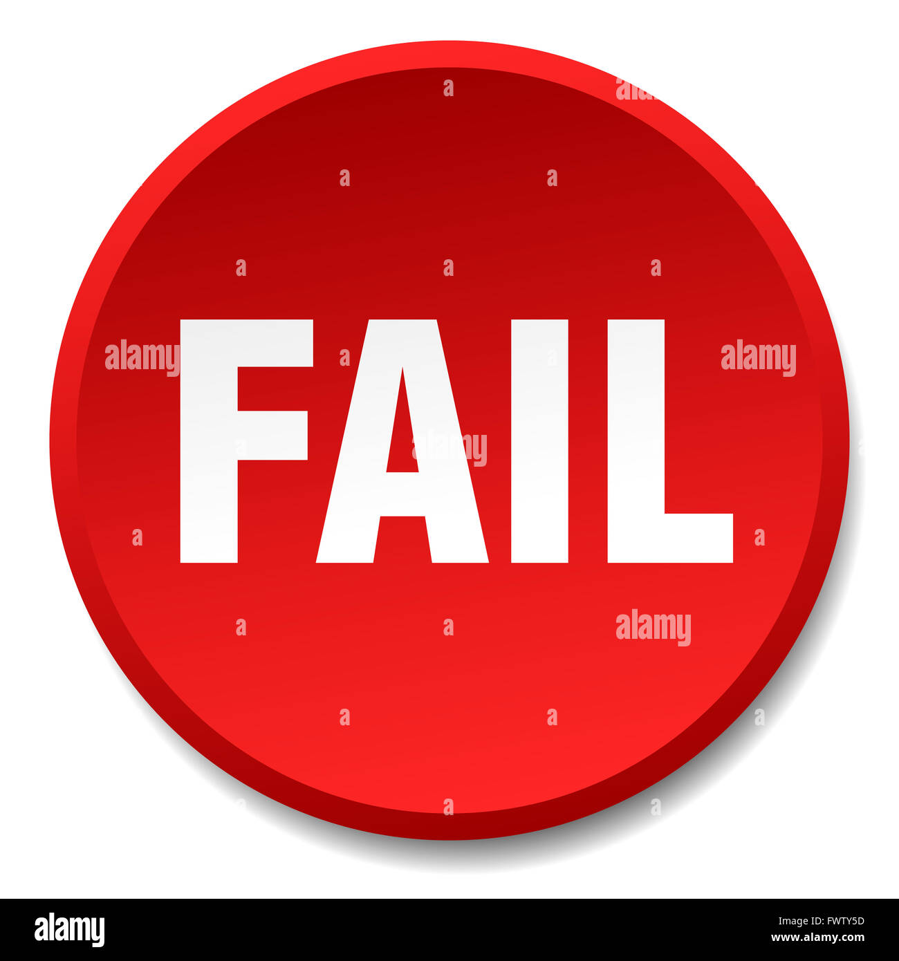 fail red round flat isolated push button Stock Photo - Alamy