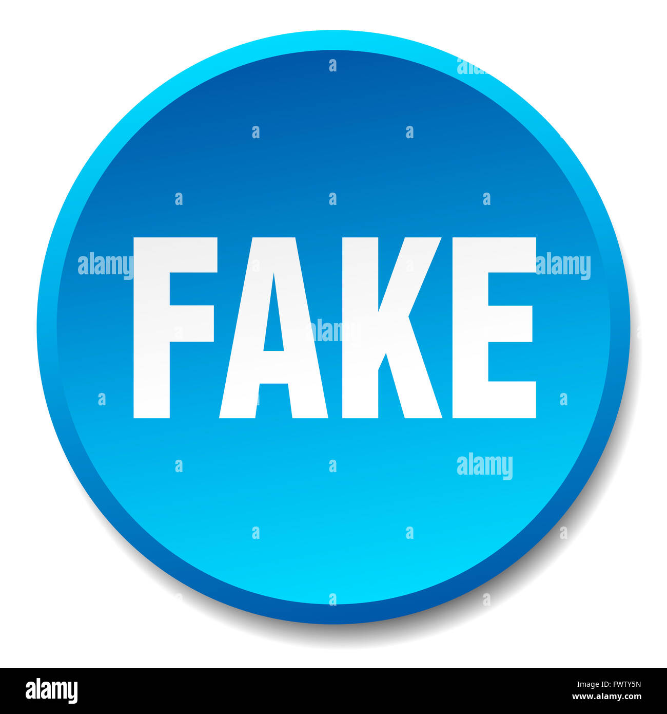 fake blue round flat isolated push button Stock Photo - Alamy