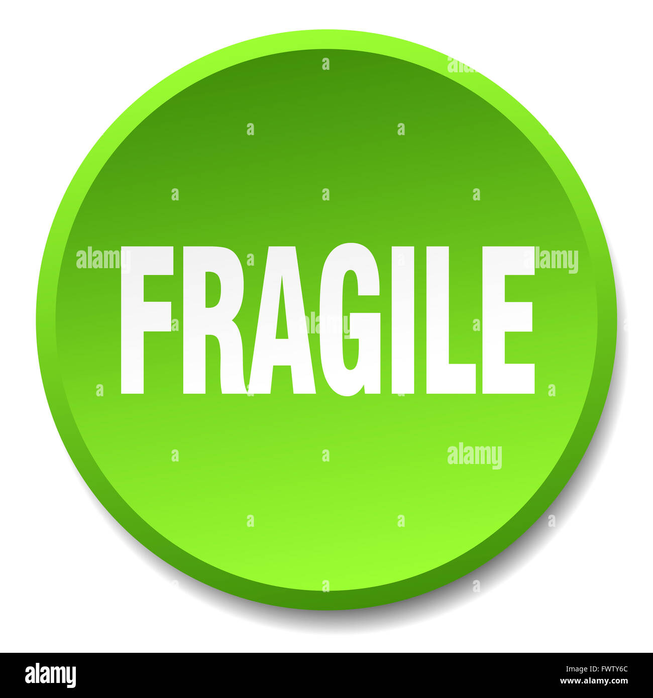 fragile green round flat isolated push button Stock Photo - Alamy