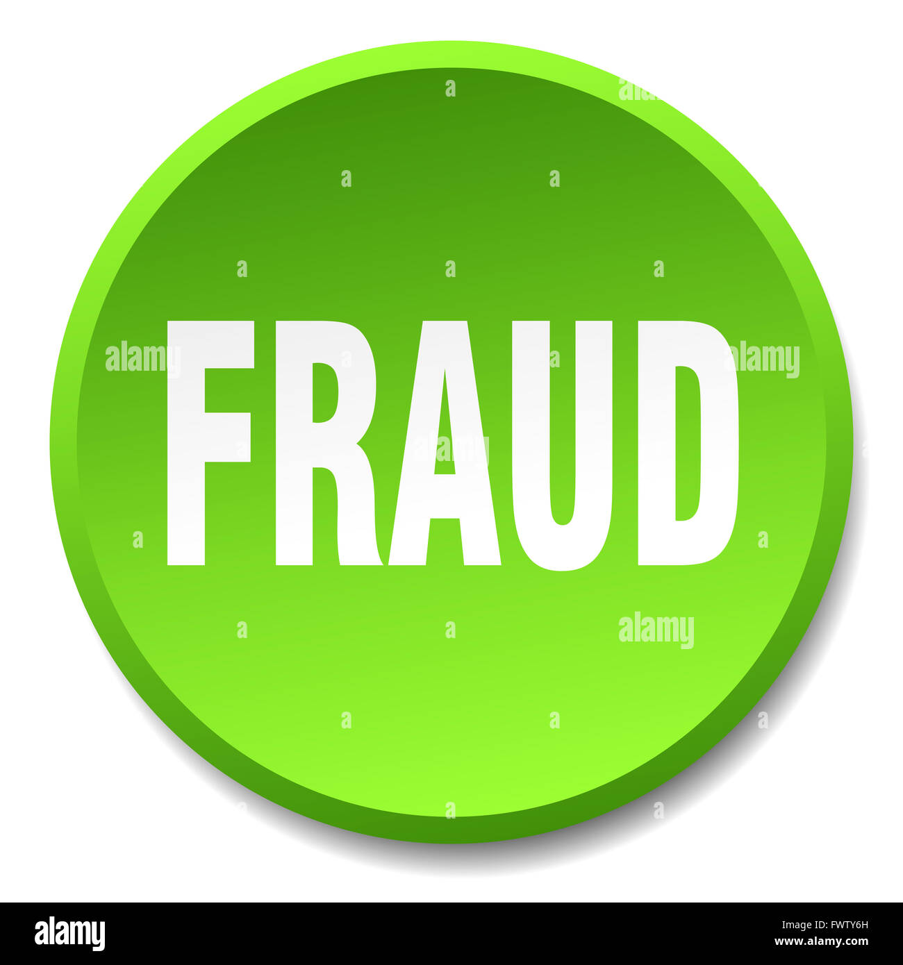 fraud green round flat isolated push button Stock Photo - Alamy