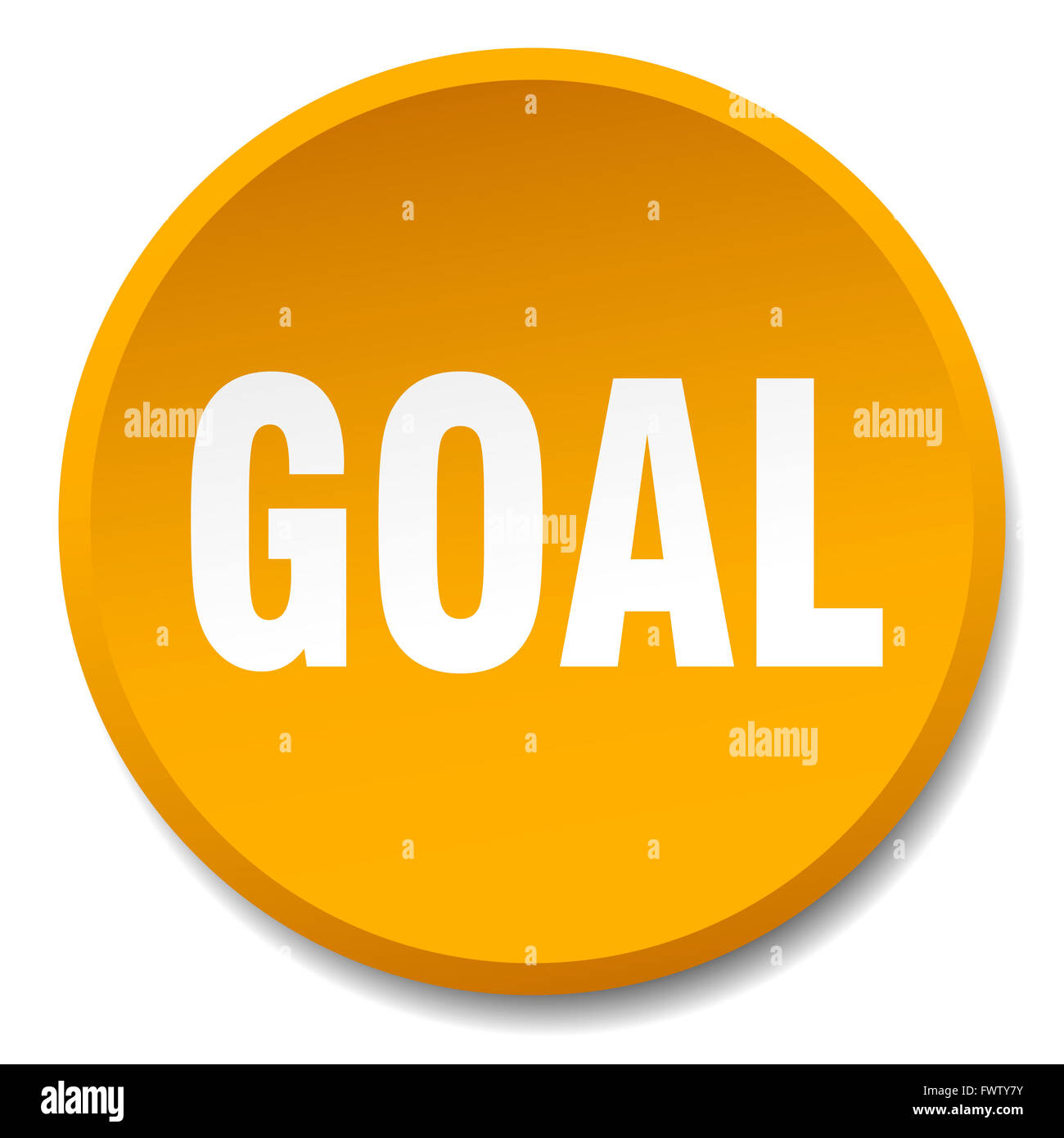 goal orange round flat isolated push button Stock Photo - Alamy