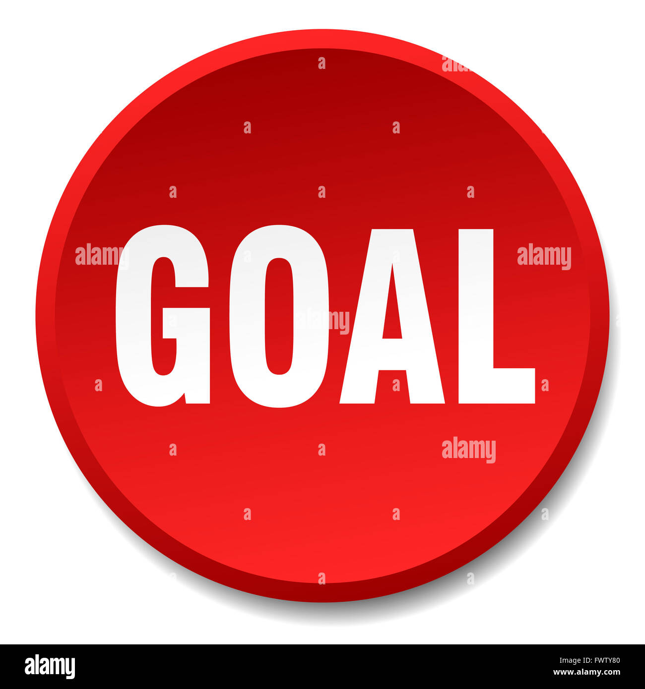 goal red round flat isolated push button Stock Photo - Alamy
