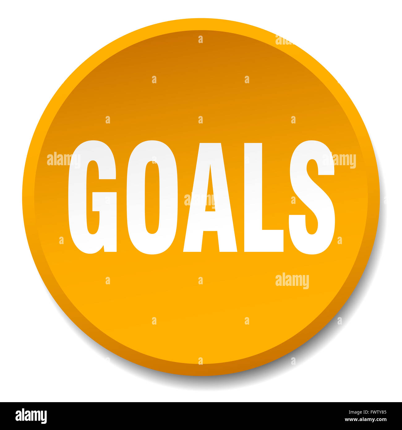 goals orange round flat isolated push button Stock Photo - Alamy