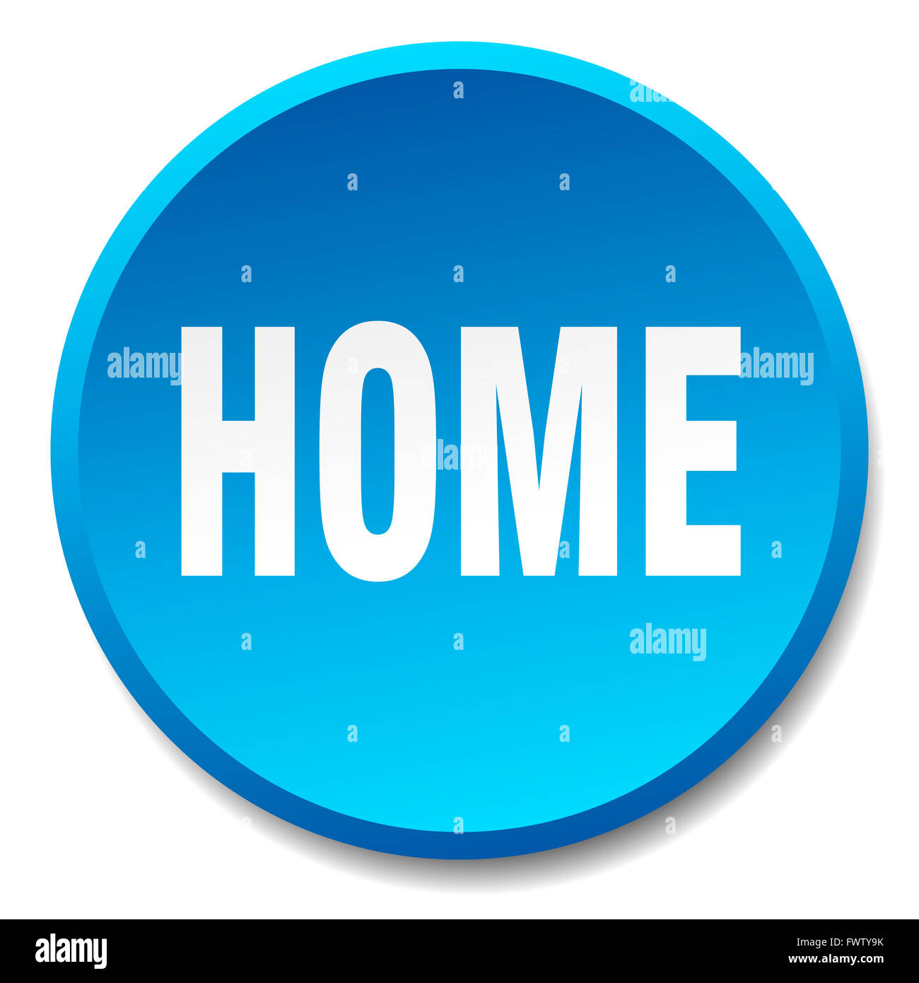 home blue round flat isolated push button Stock Photo - Alamy