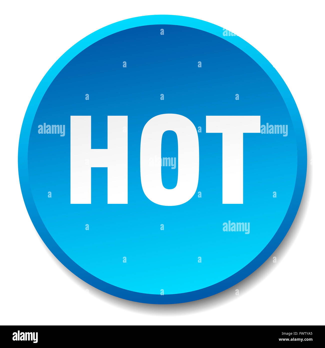 hot blue round flat isolated push button Stock Photo - Alamy