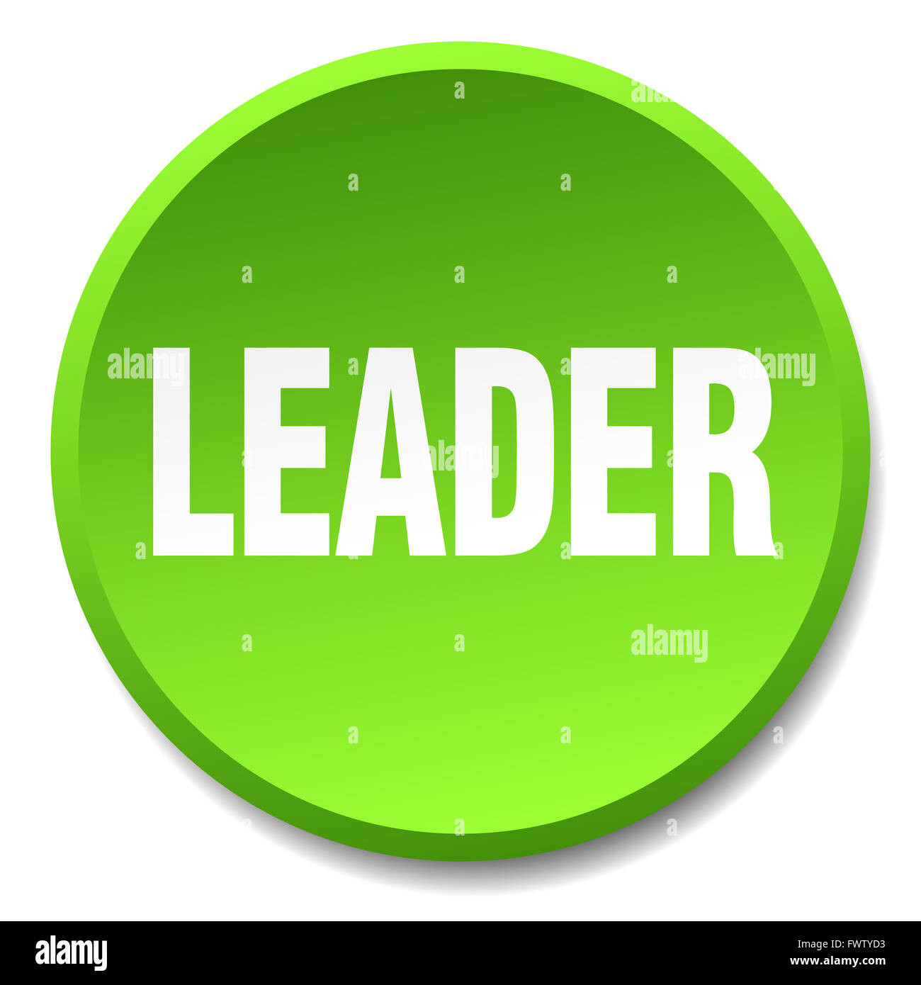 leader green round flat isolated push button Stock Photo - Alamy