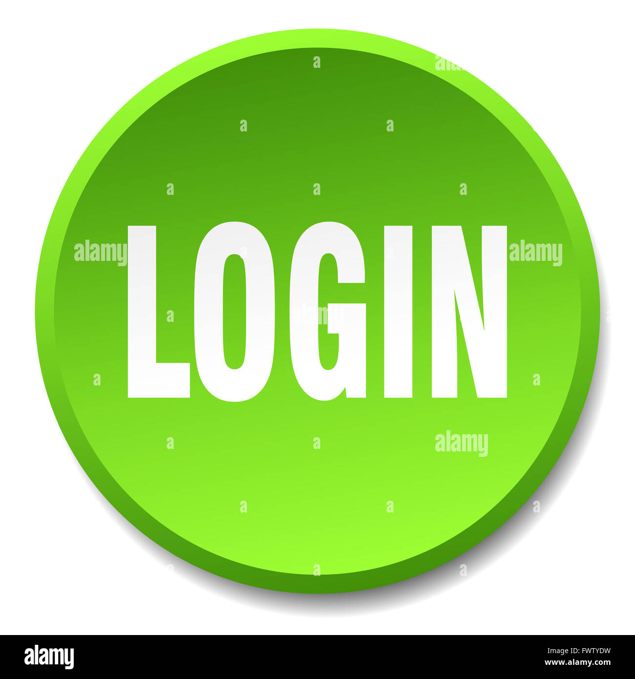 login green round flat isolated push button Stock Photo - Alamy