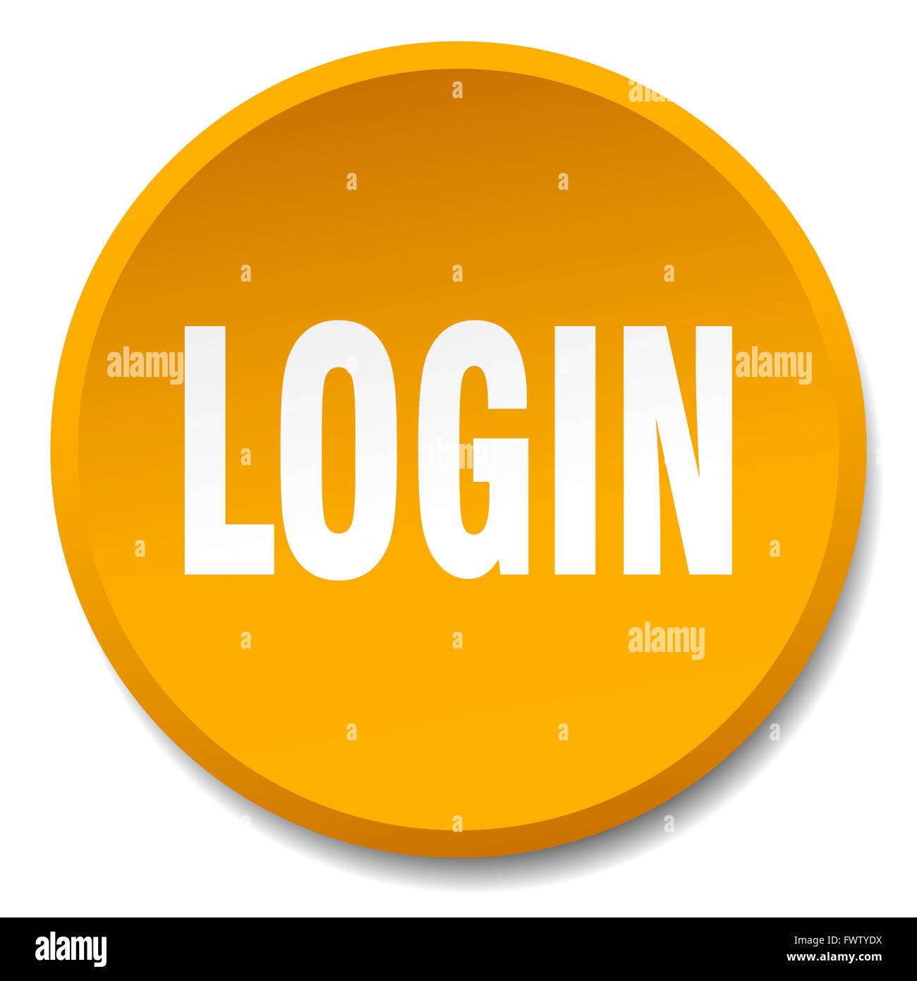 login orange round flat isolated push button Stock Photo - Alamy