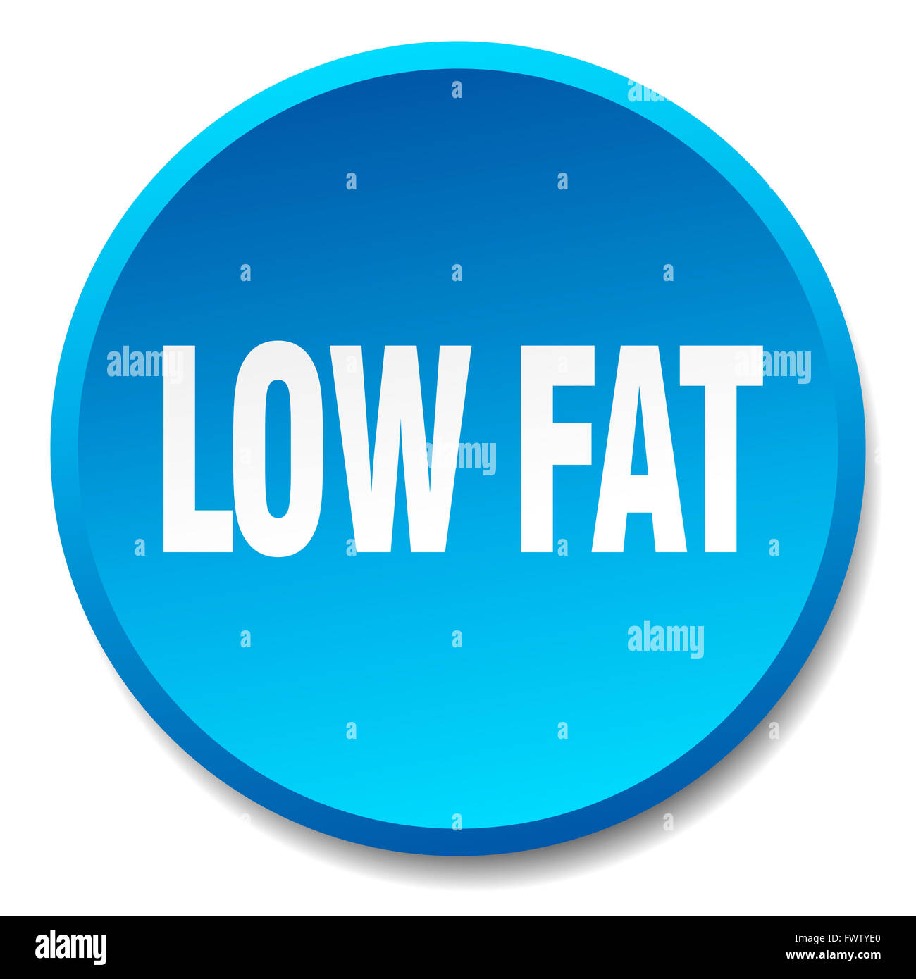 low fat blue round flat isolated push button Stock Photo - Alamy