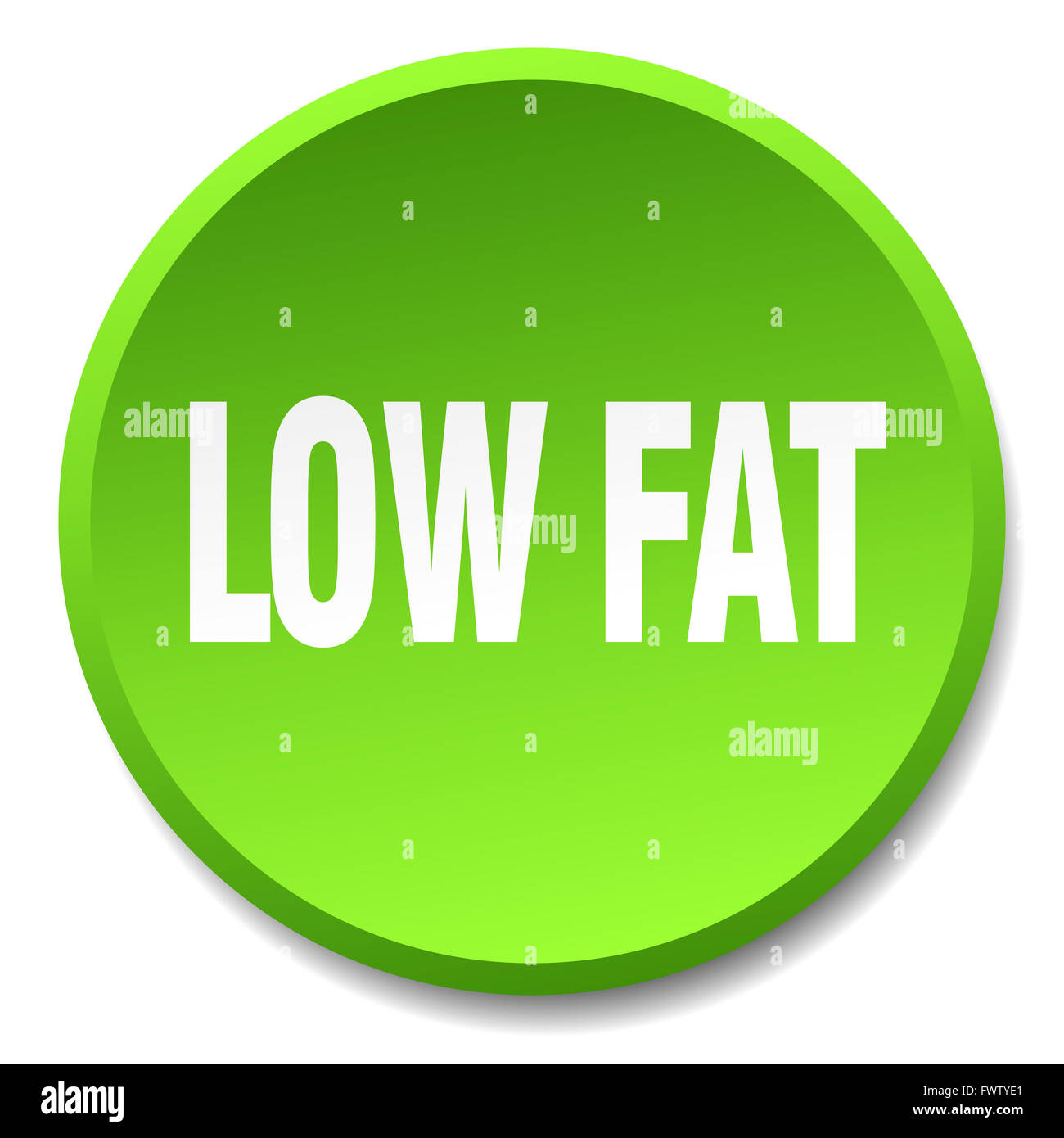 low fat green round flat isolated push button Stock Photo - Alamy