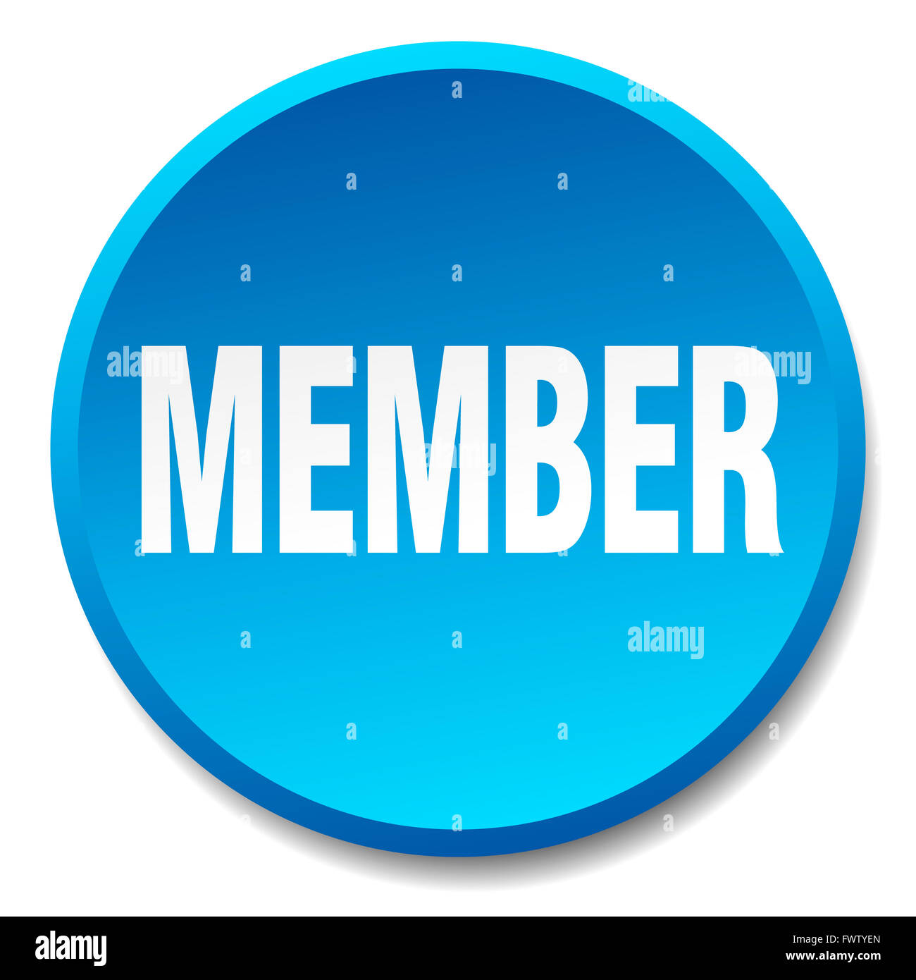 member blue round flat isolated push button Stock Photo - Alamy