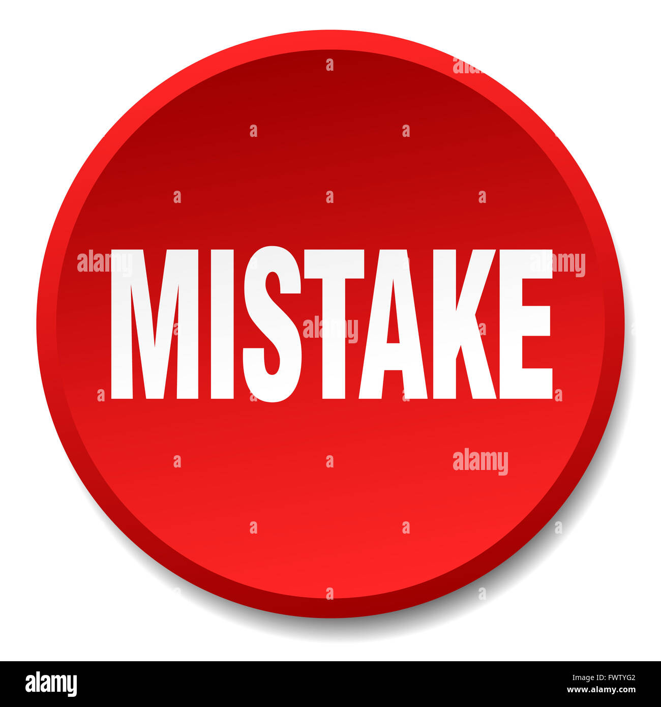mistake red round flat isolated push button Stock Photo - Alamy
