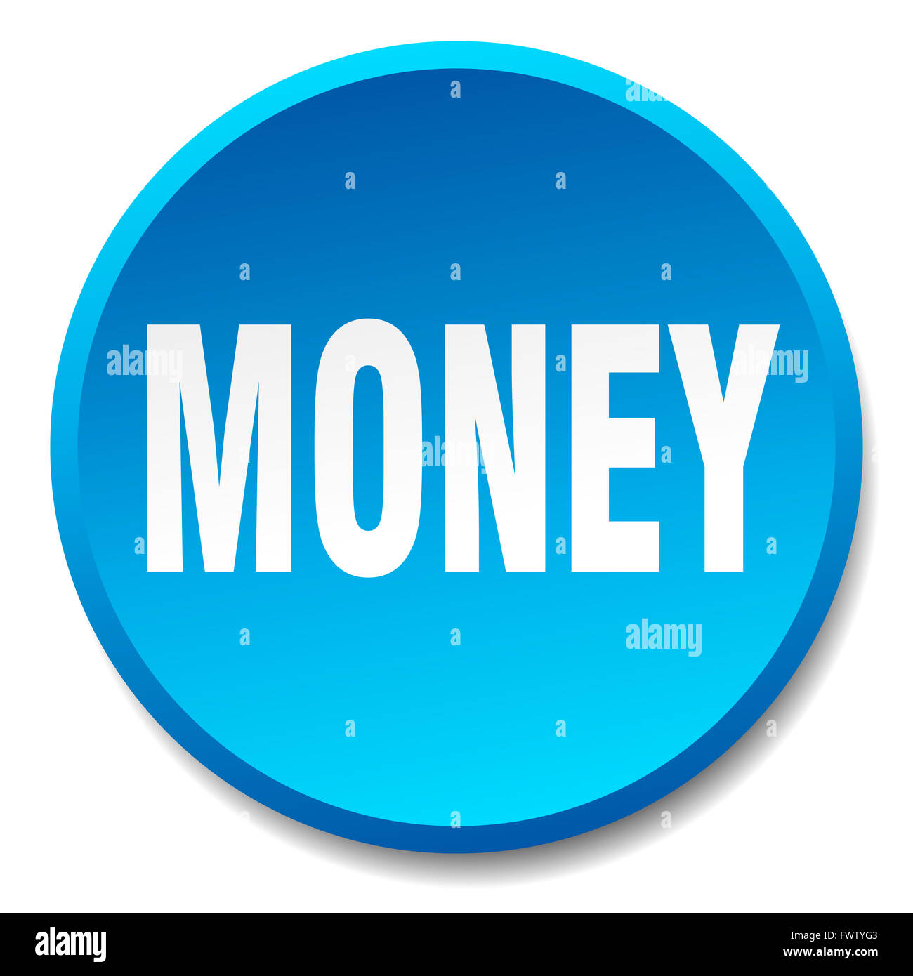 money blue round flat isolated push button Stock Photo - Alamy