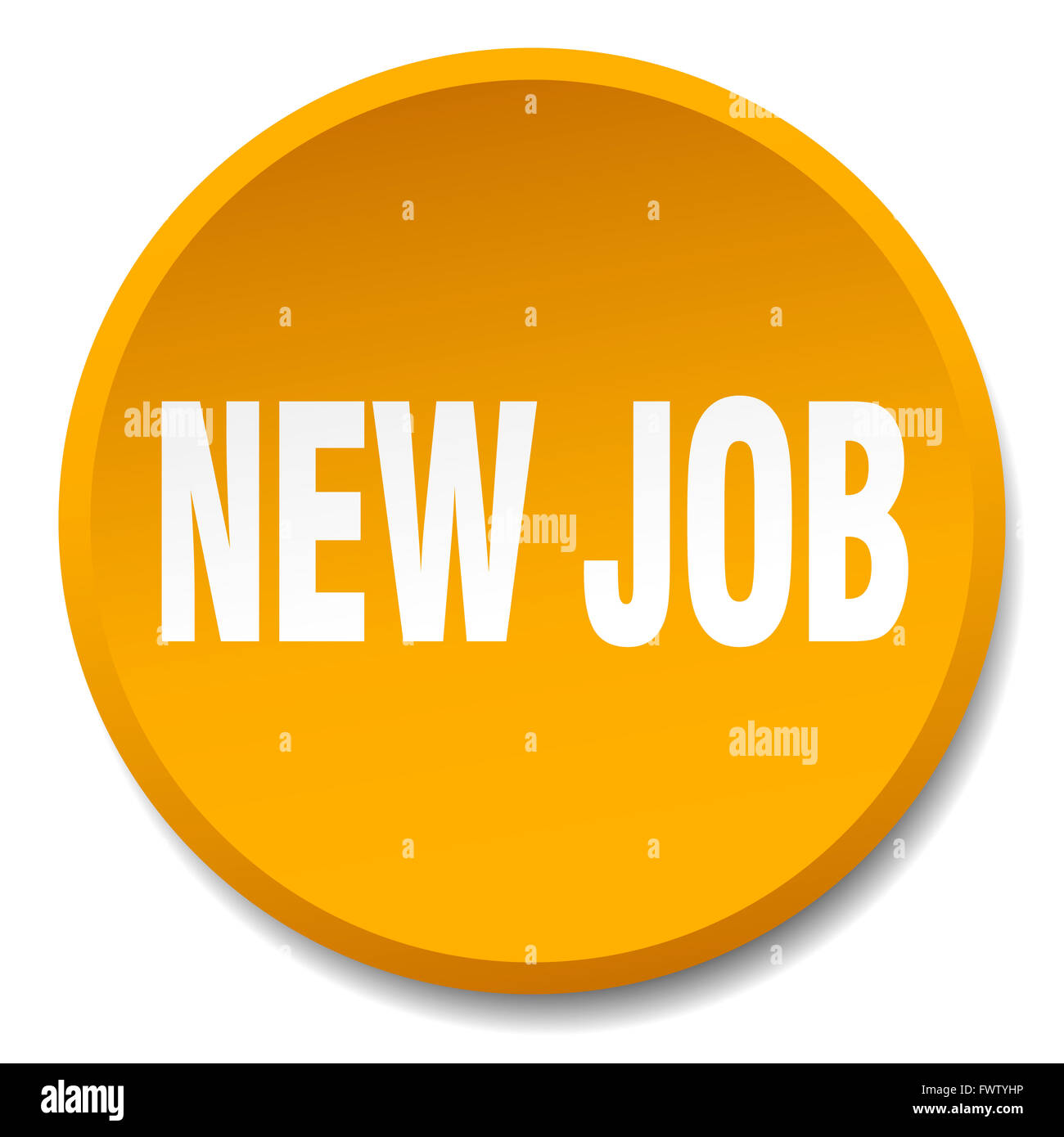 new job orange round flat isolated push button Stock Photo - Alamy