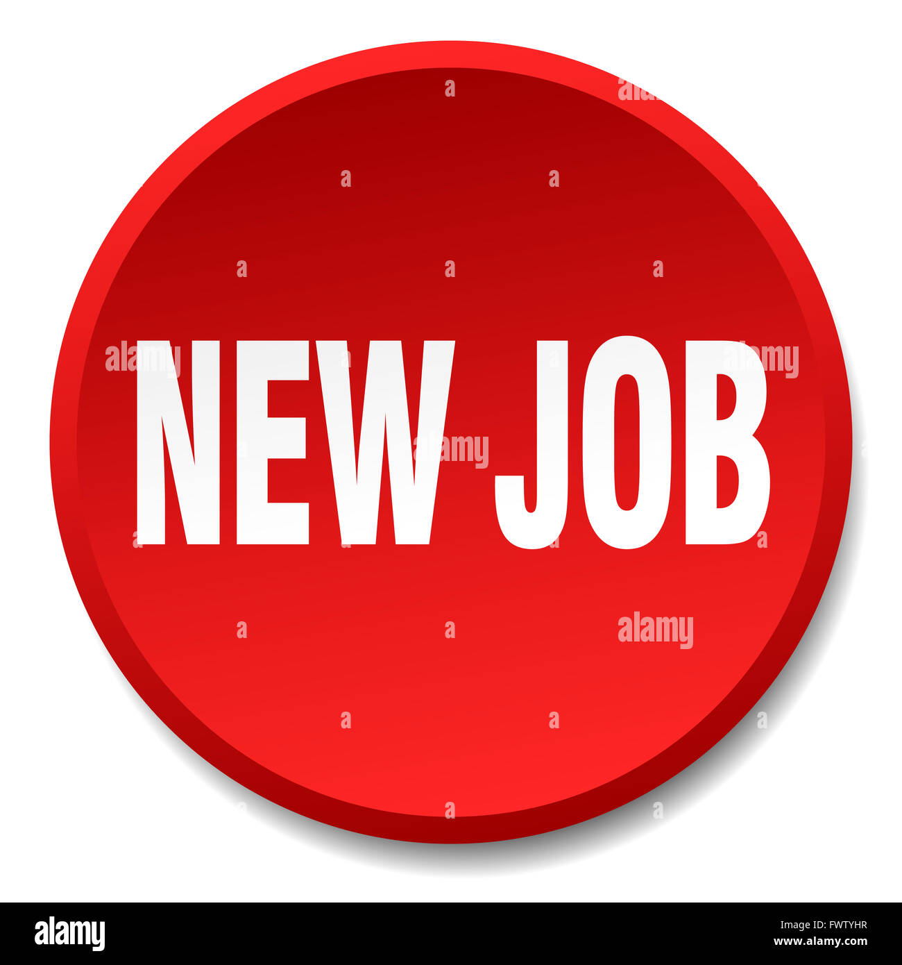 new job red round flat isolated push button Stock Photo - Alamy