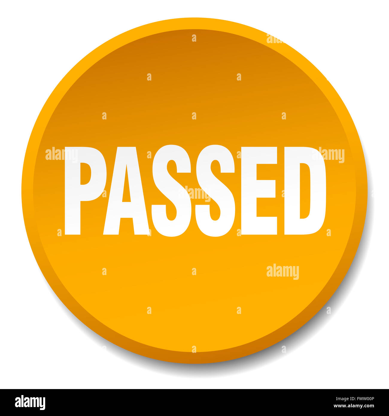 passed orange round flat isolated push button Stock Photo - Alamy