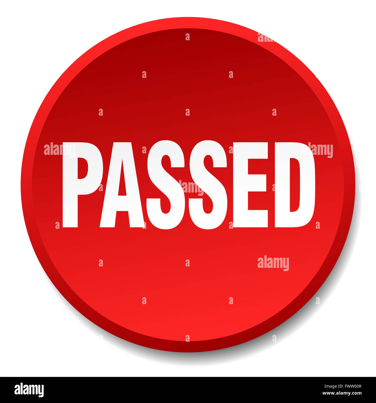 passed red round flat isolated push button Stock Photo - Alamy