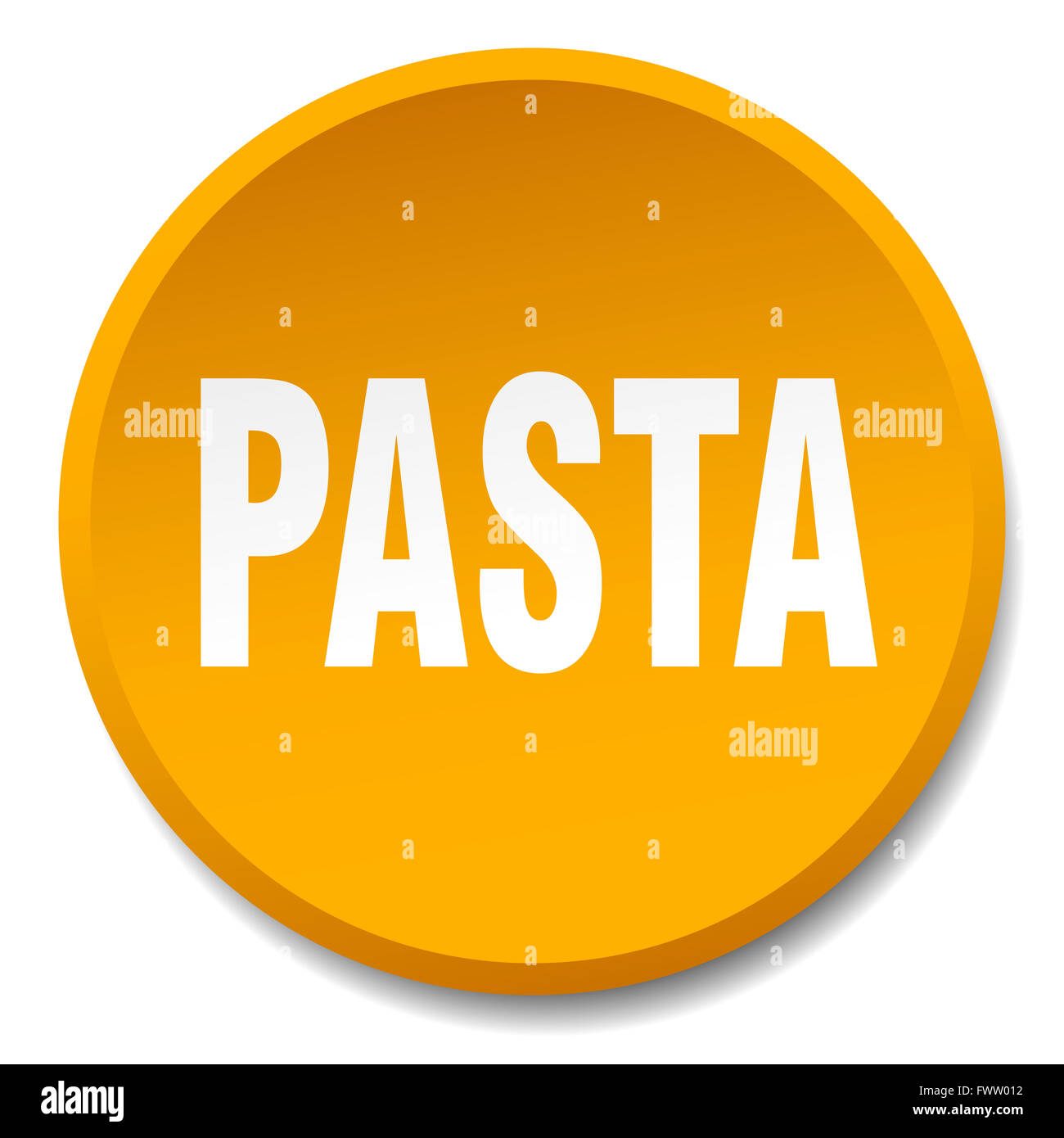 pasta orange round flat isolated push button Stock Photo - Alamy