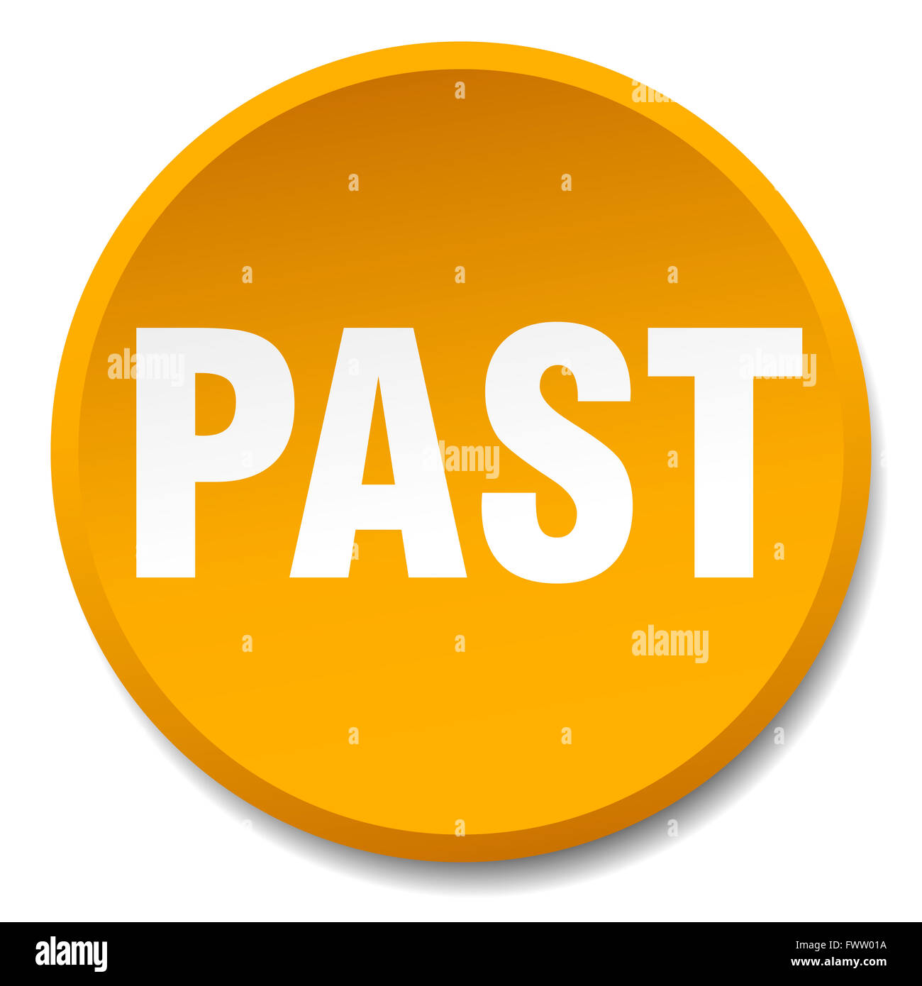 past orange round flat isolated push button Stock Photo - Alamy