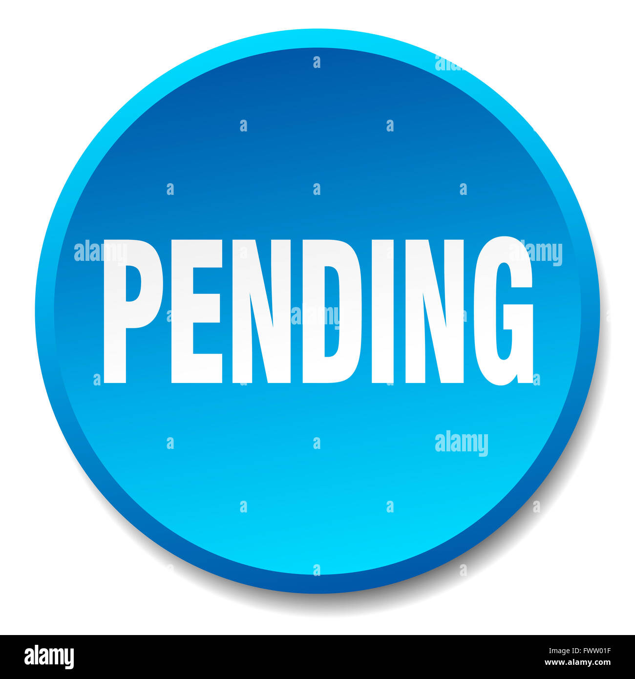 pending blue round flat isolated push button Stock Photo - Alamy