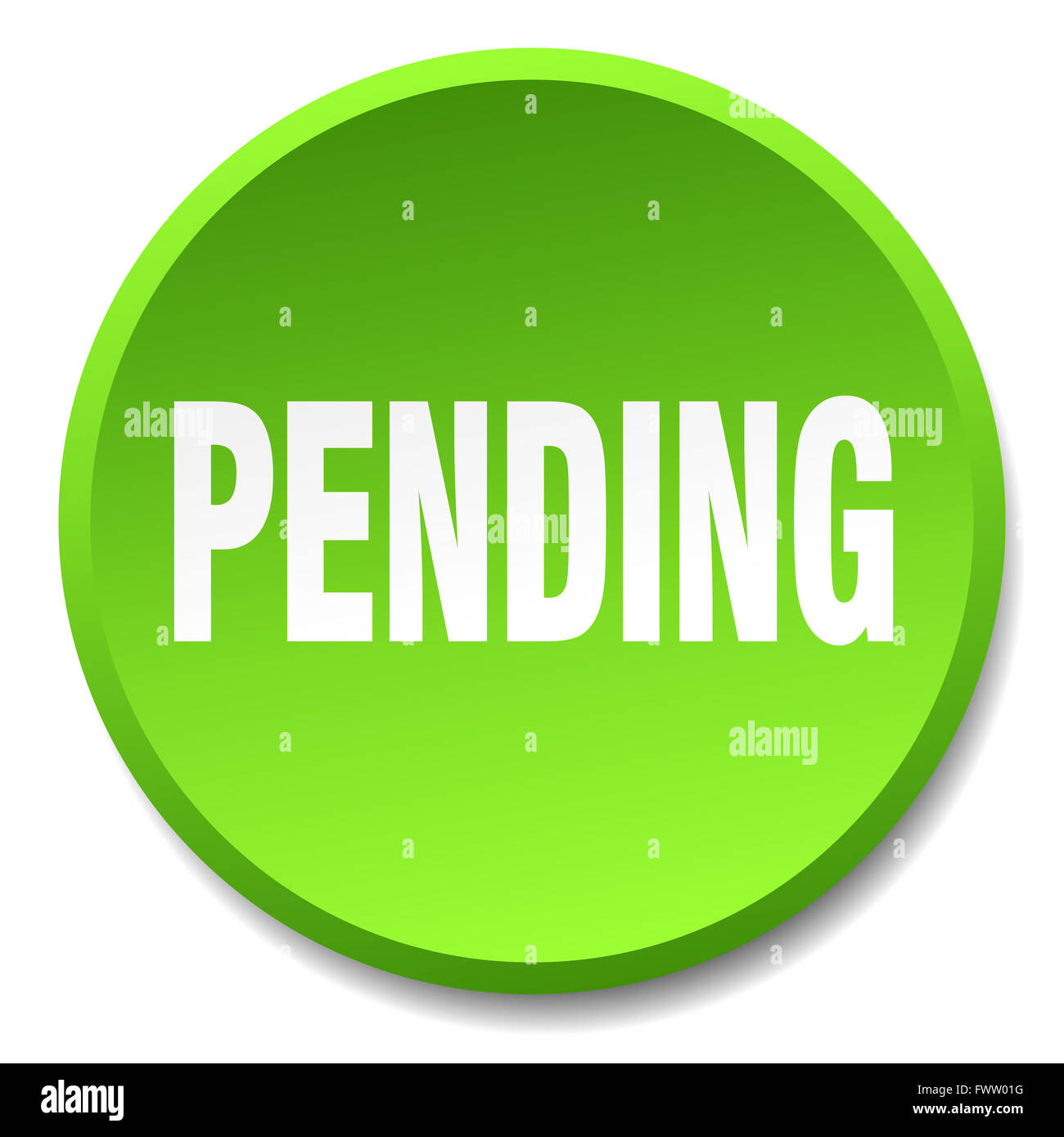 pending green round flat isolated push button Stock Photo - Alamy