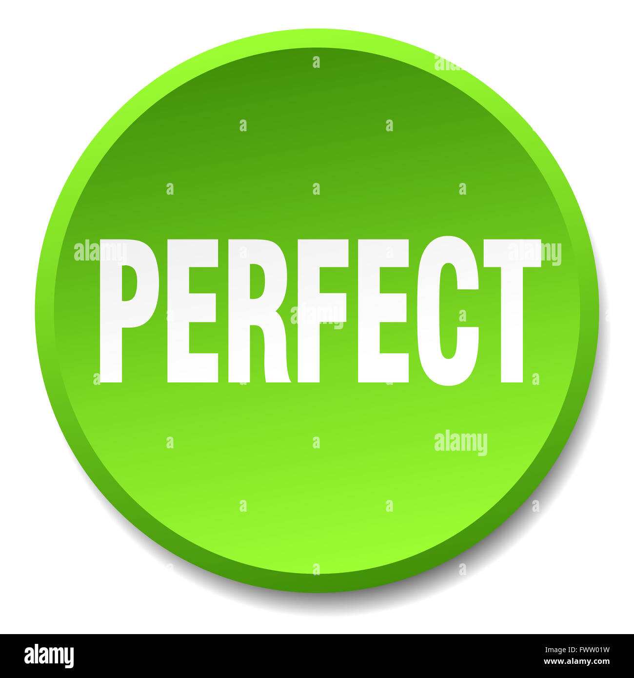 perfect green round flat isolated push button Stock Photo - Alamy