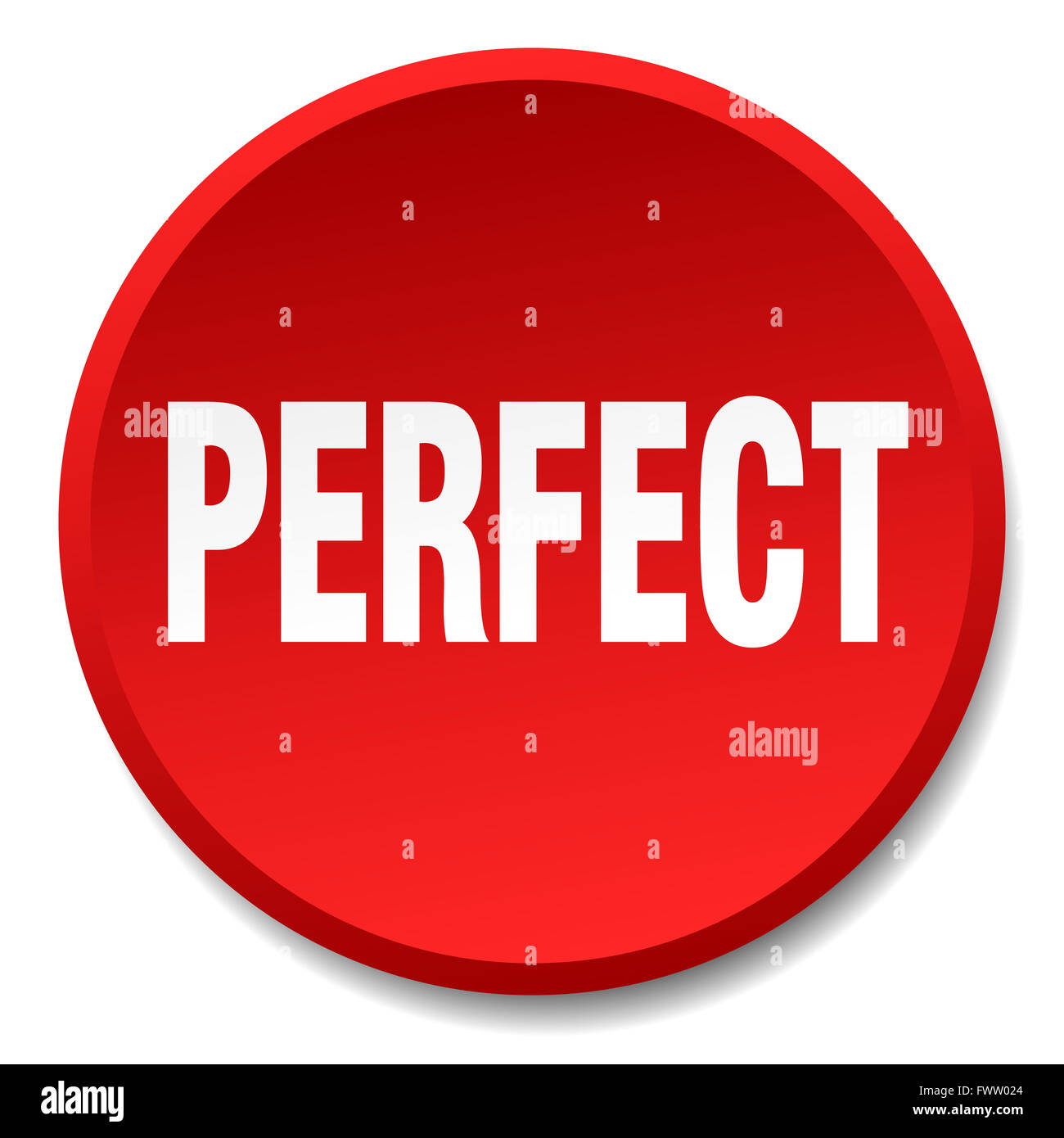perfect red round flat isolated push button Stock Photo - Alamy