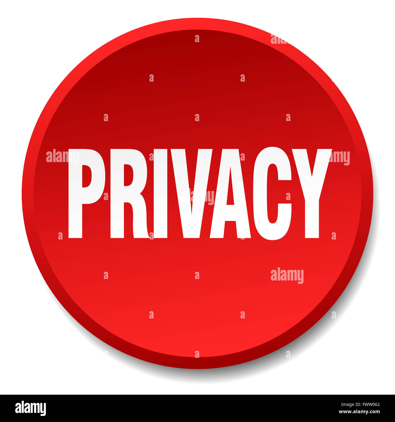 privacy red round flat isolated push button Stock Photo - Alamy