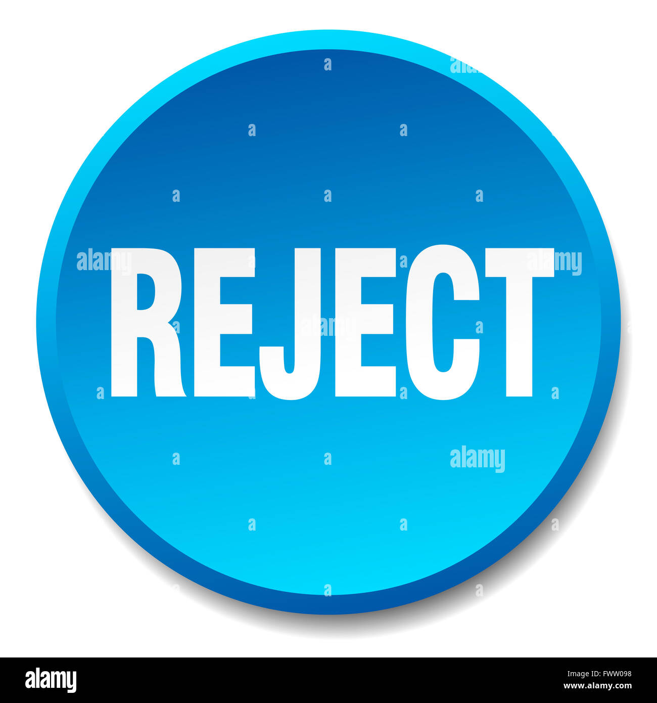 reject blue round flat isolated push button Stock Photo - Alamy