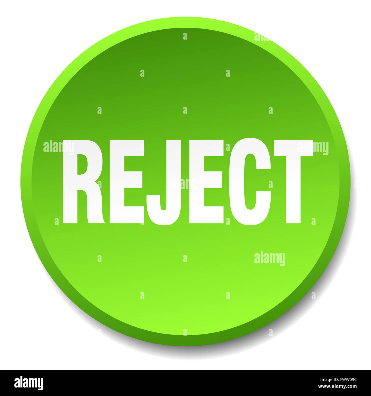 reject green round flat isolated push button Stock Photo - Alamy