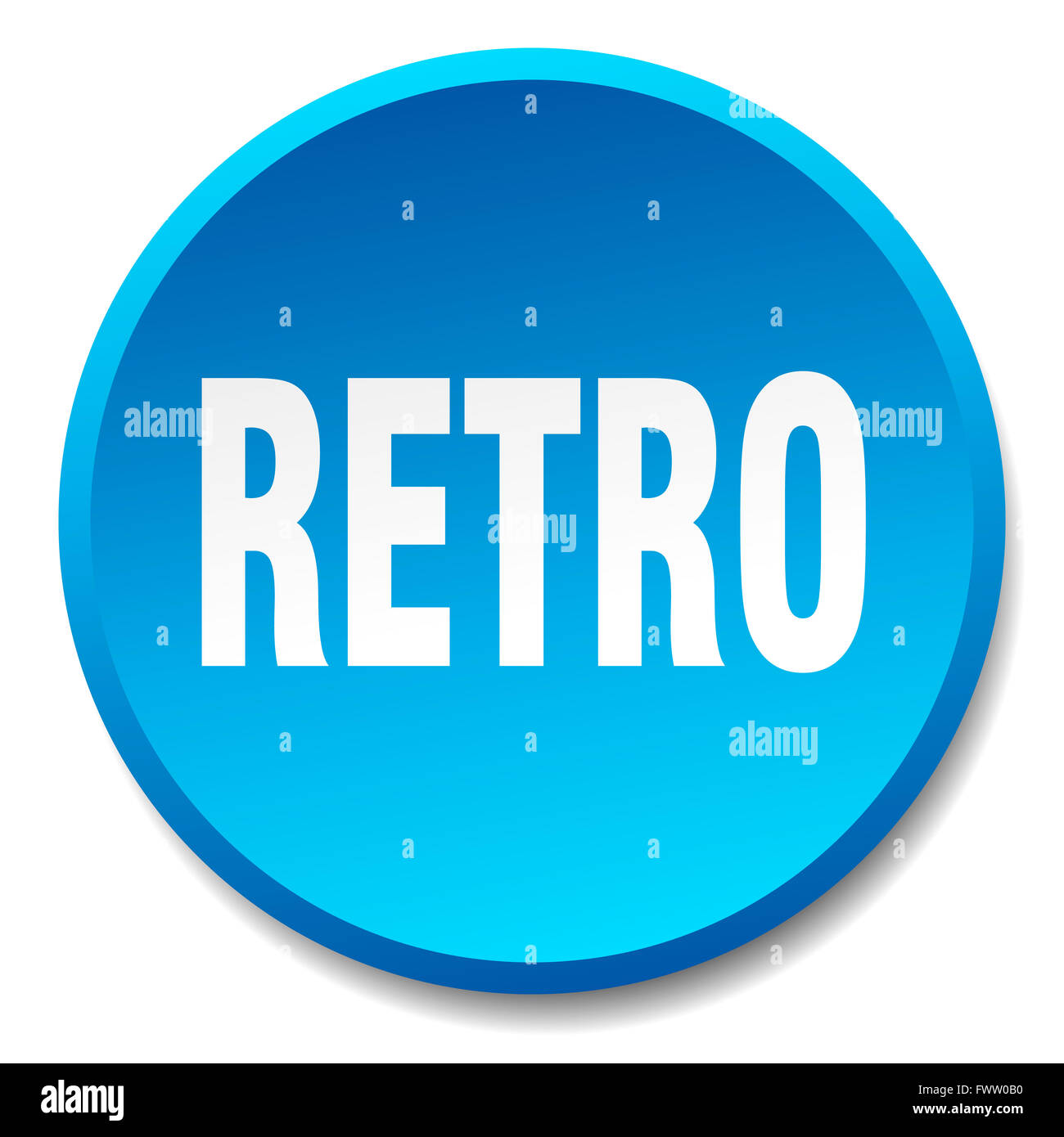 retro blue round flat isolated push button Stock Photo - Alamy
