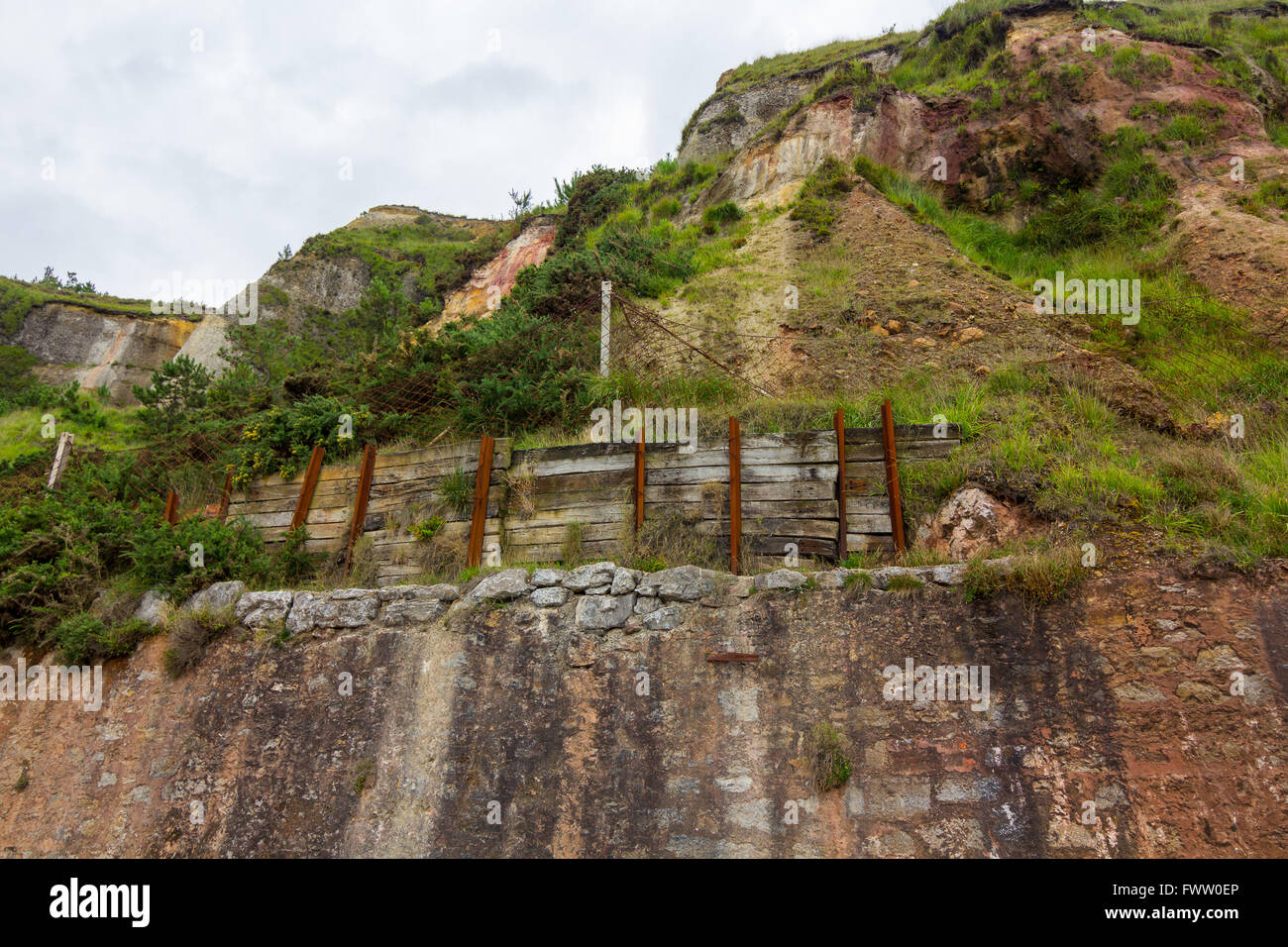 Retaining wall to prevent landslides Stock Photo - Alamy