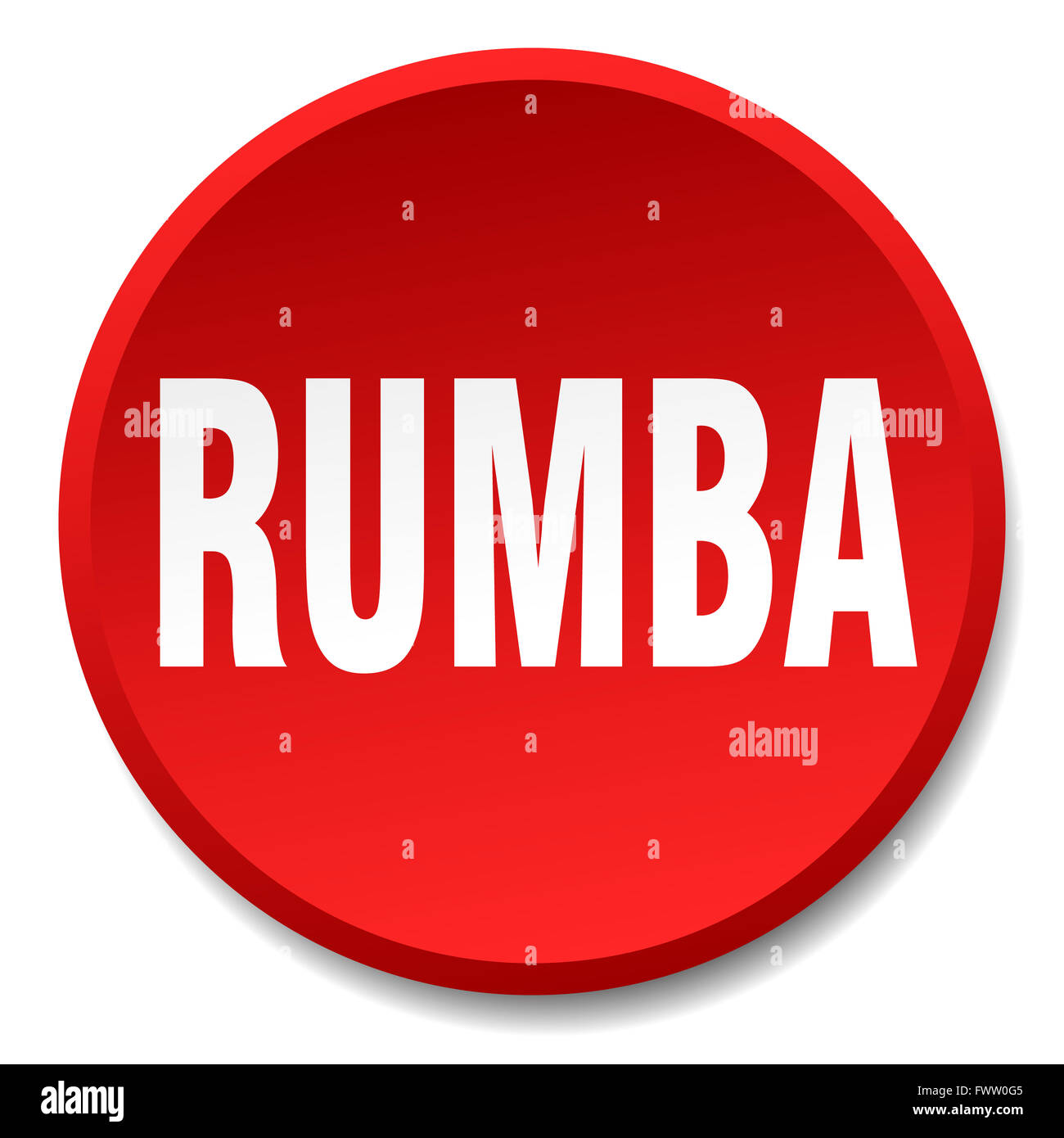 rumba red round flat isolated push button Stock Photo - Alamy