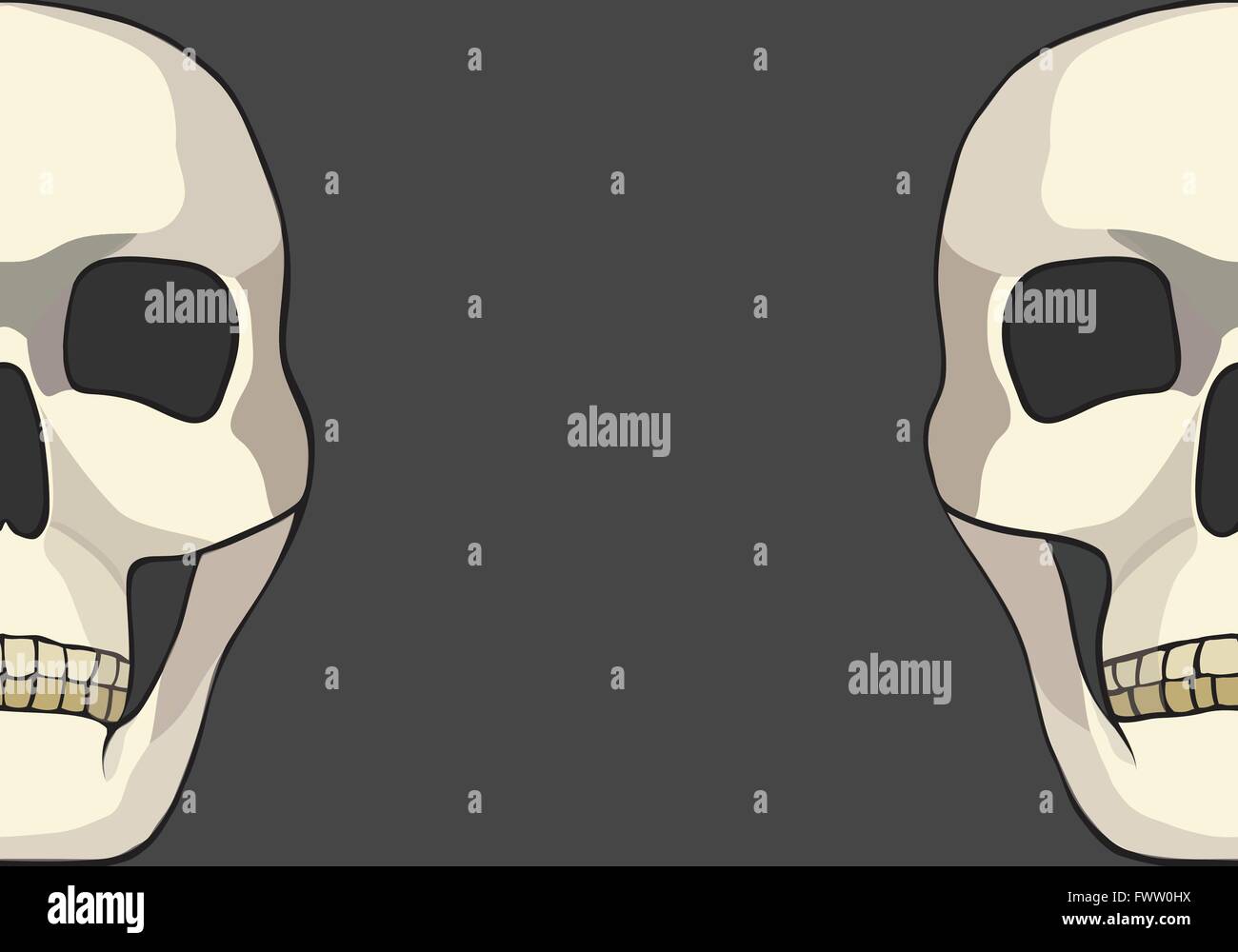 human skull or grim reaper deaths head illustration Stock Vector Image ...