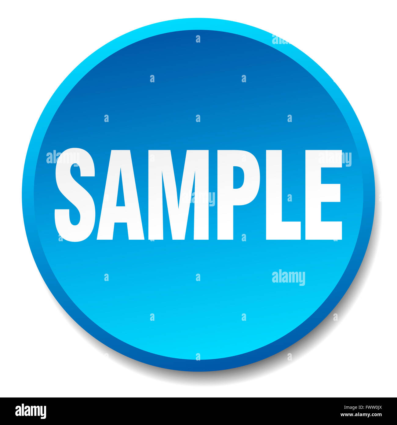 sample blue round flat isolated push button Stock Photo - Alamy