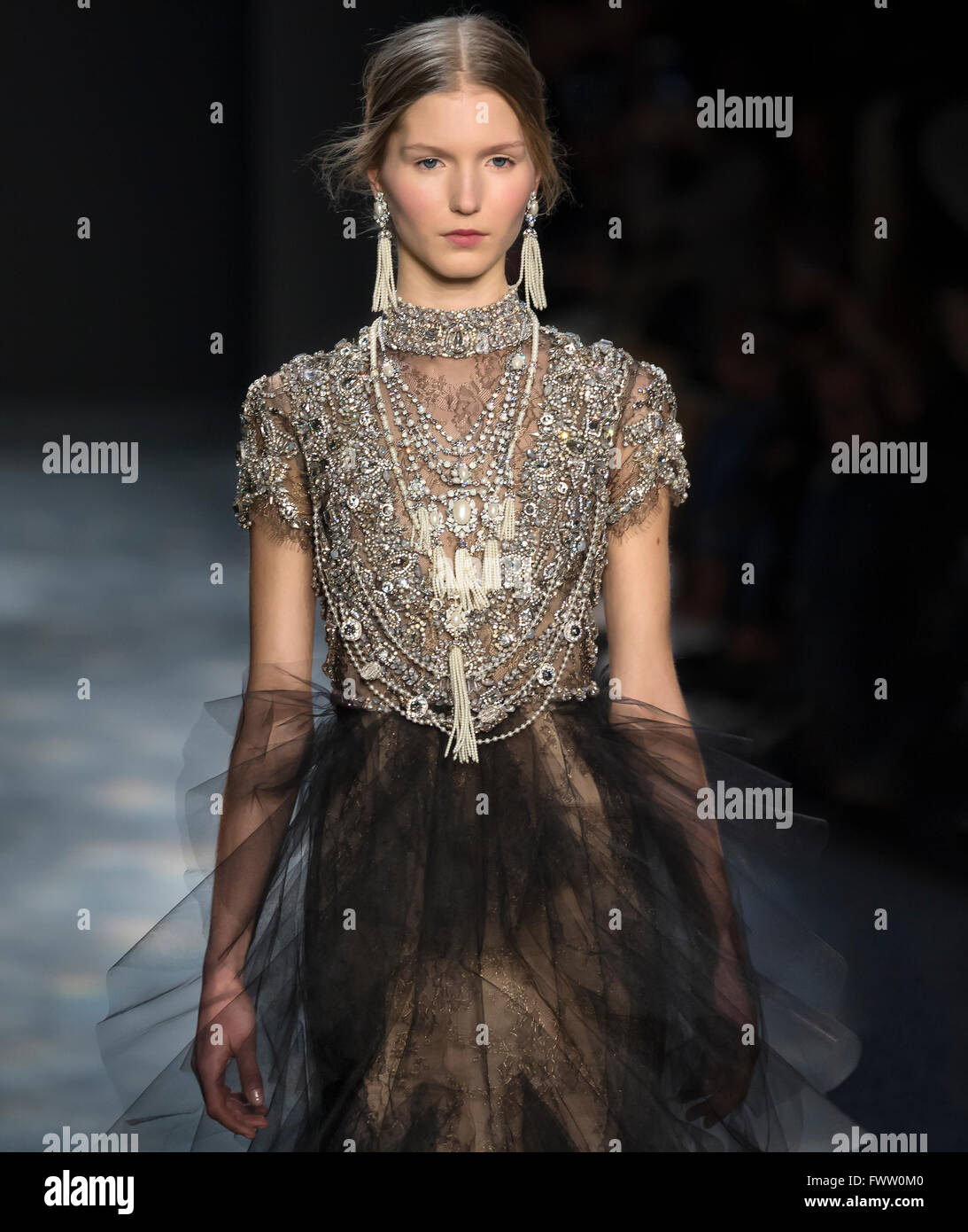 New York City, USA - February 17, 2016: Paula Simkuse walks the runway ...