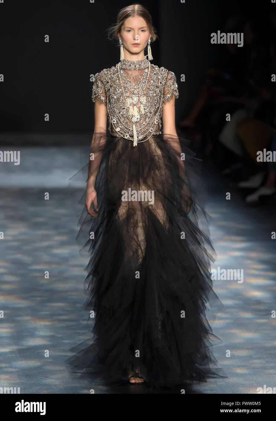 New York City, USA - February 17, 2016: Paula Simkuse walks the runway ...