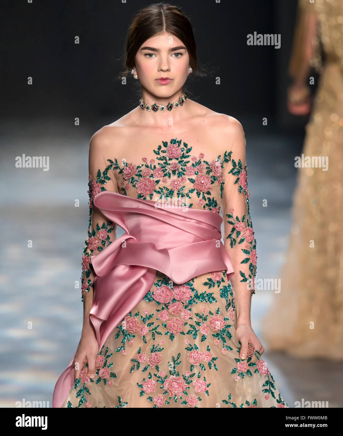 New York City, USA - February 17, 2016: Skylar Tartz walks the runway ...