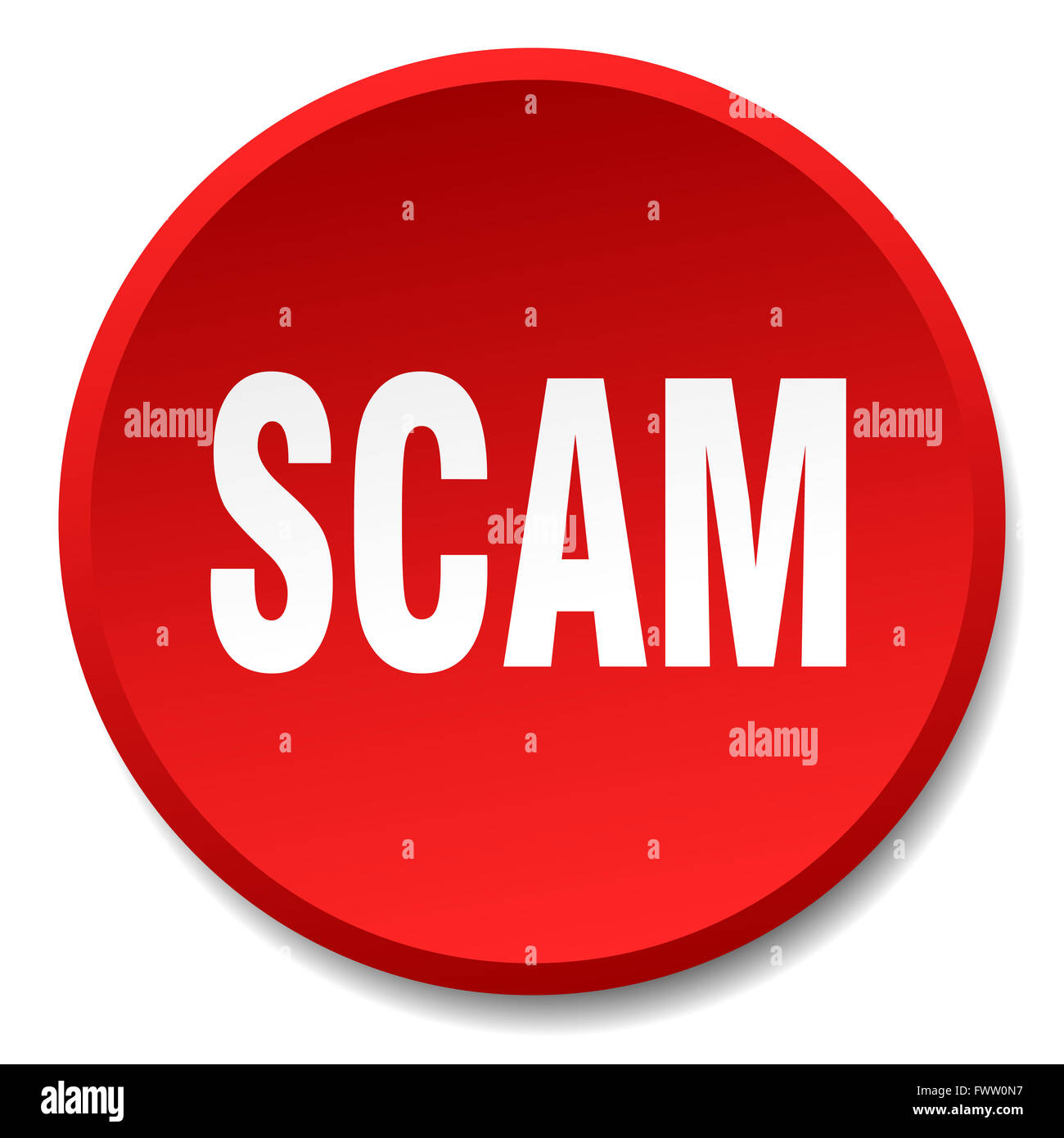 scam red round flat isolated push button Stock Photo - Alamy