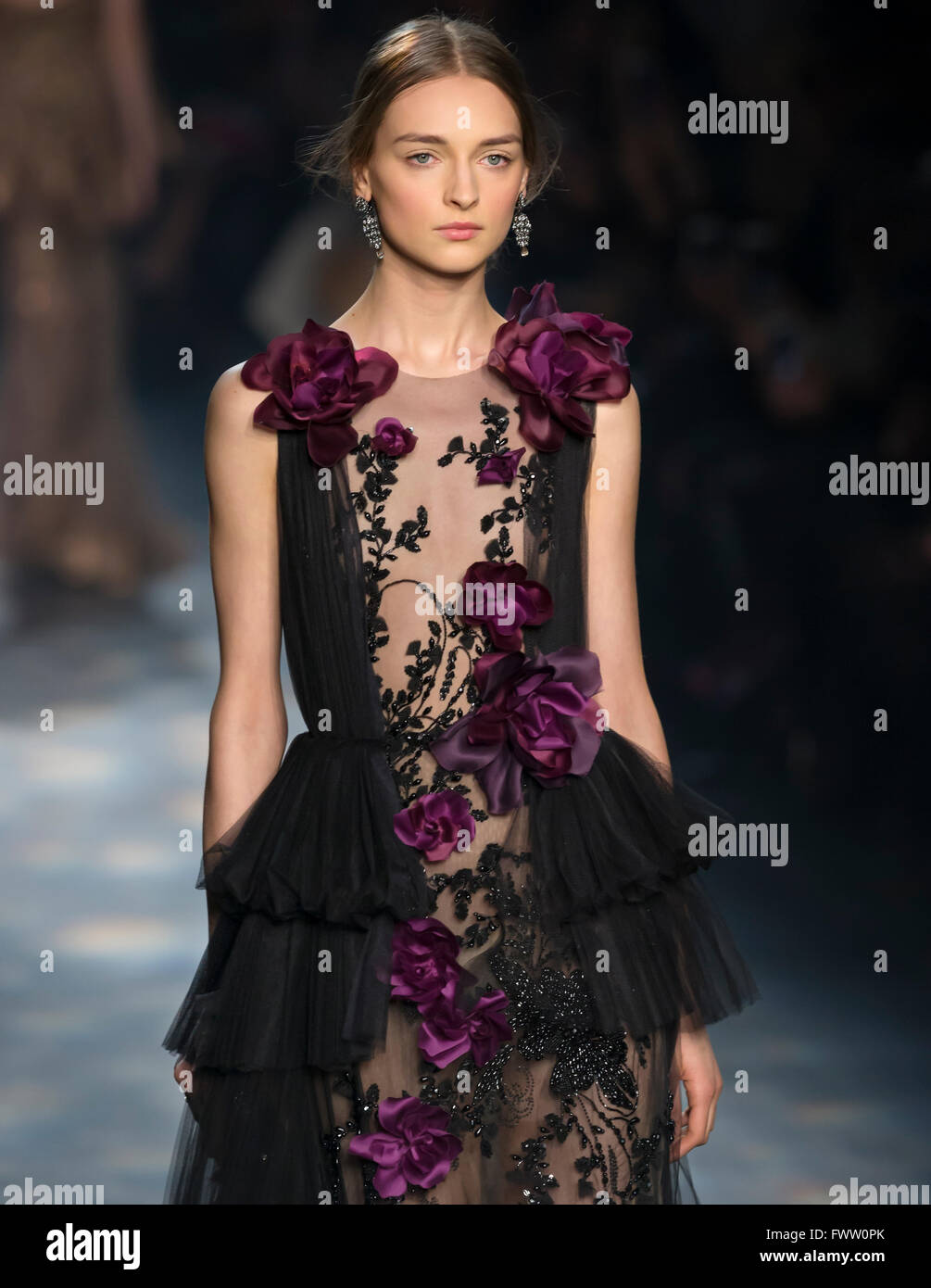 New York City, USA - February 17, 2016: Daga Ziober walks the runway at ...