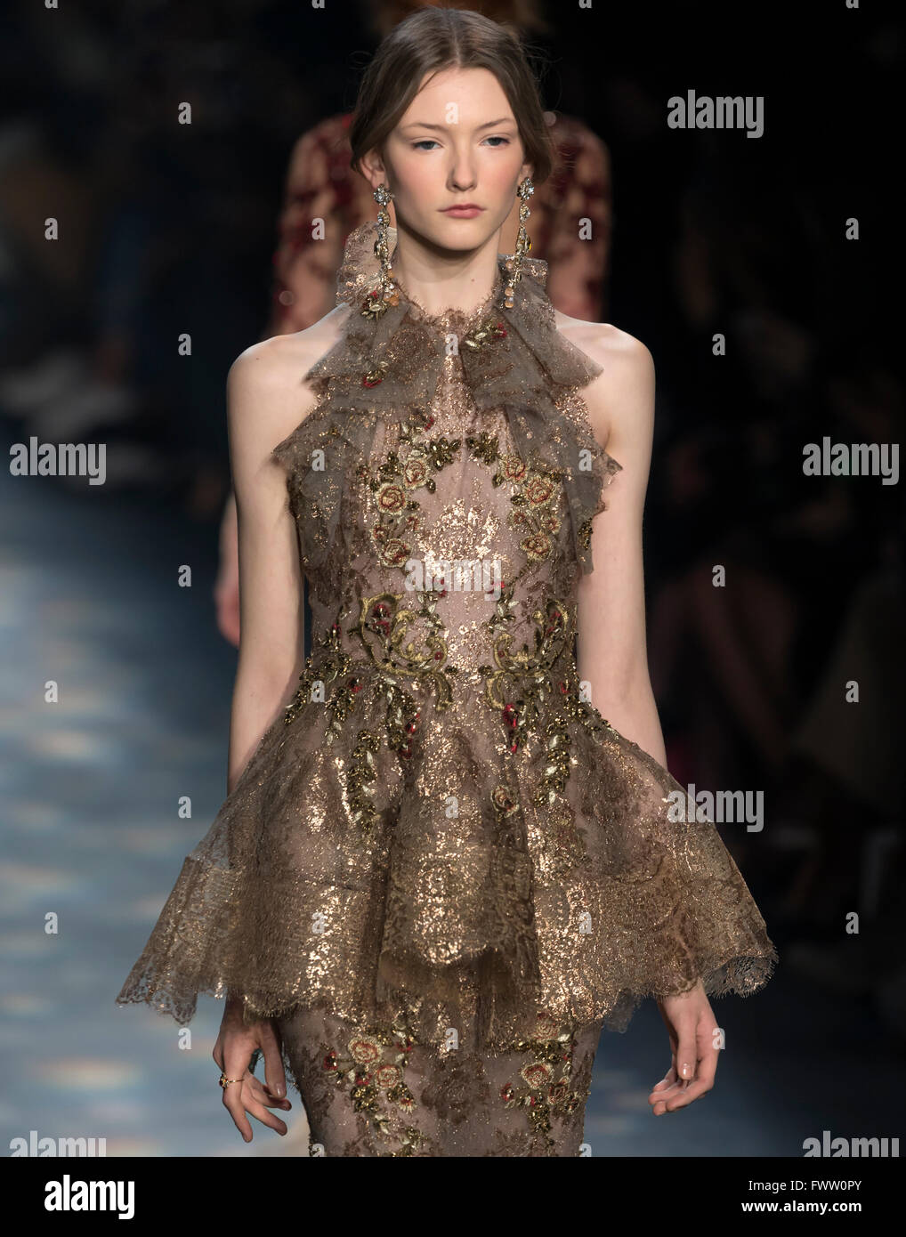 New York City, USA - February 17, 2016: Allyson Chalmers walks the ...