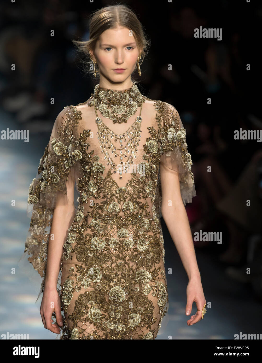 New York City, USA - February 17, 2016: Paula Simkuse walks the runway ...