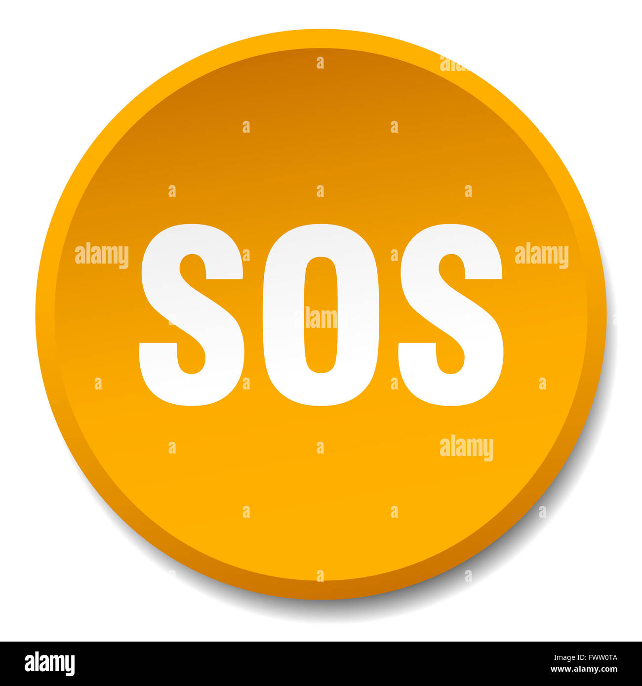 sos orange round flat isolated push button Stock Photo - Alamy