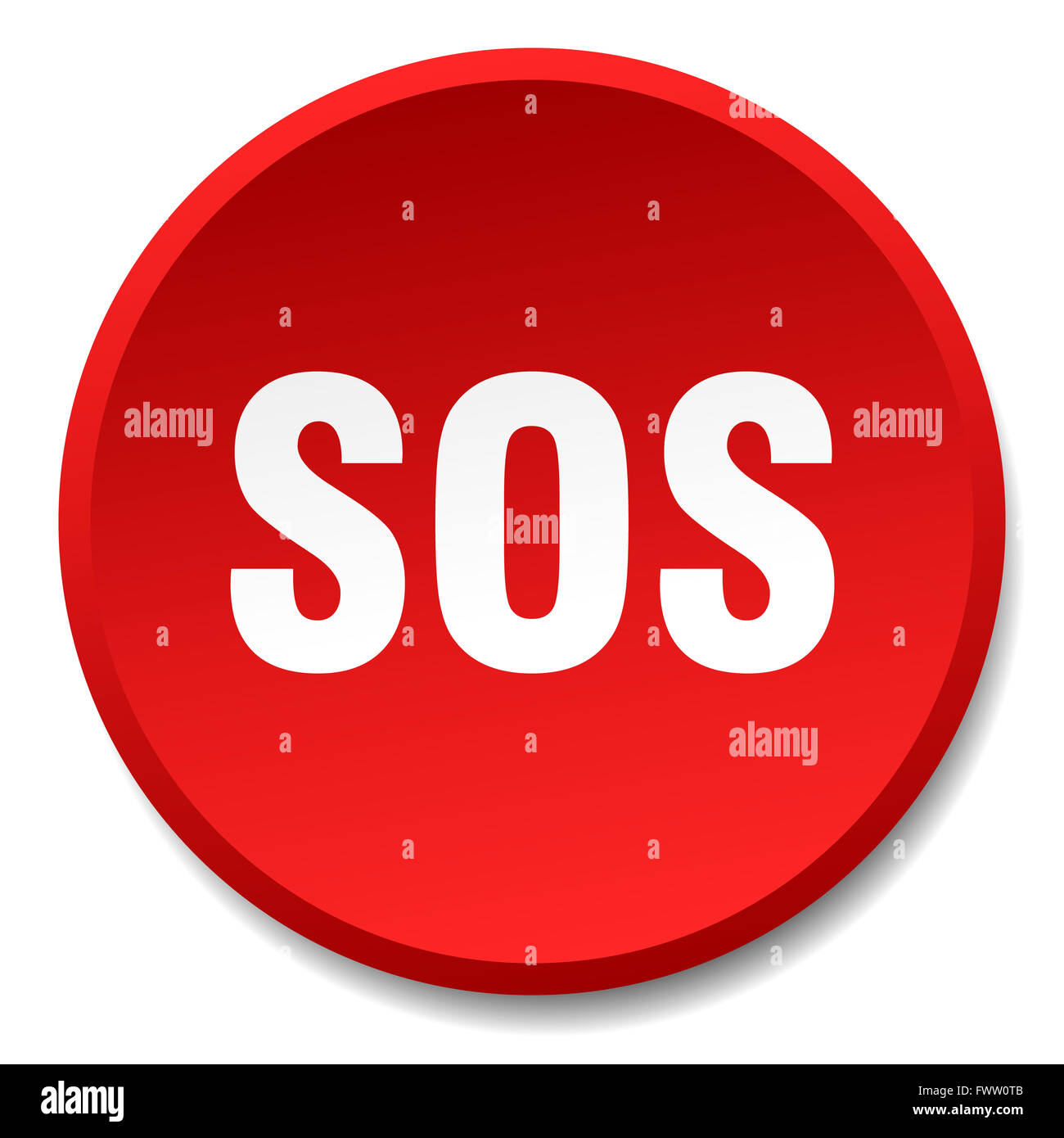 sos red round flat isolated push button Stock Photo - Alamy