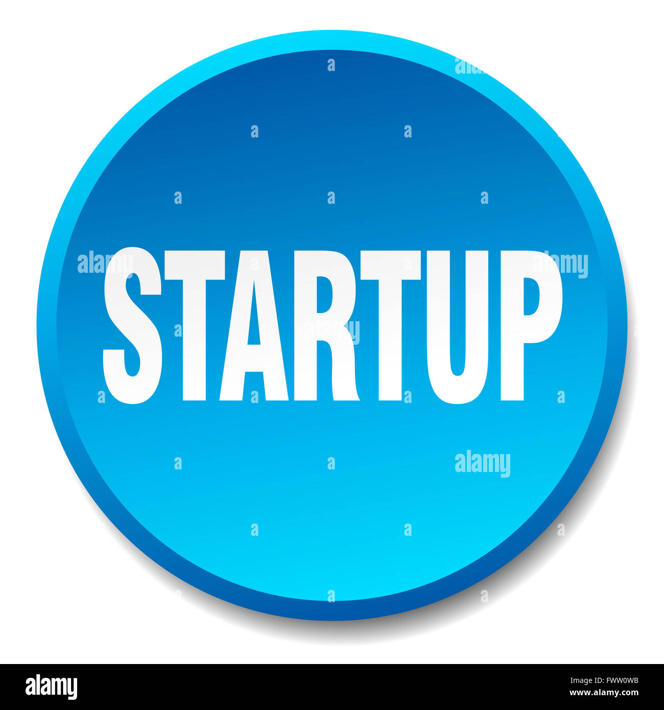 startup blue round flat isolated push button Stock Photo - Alamy