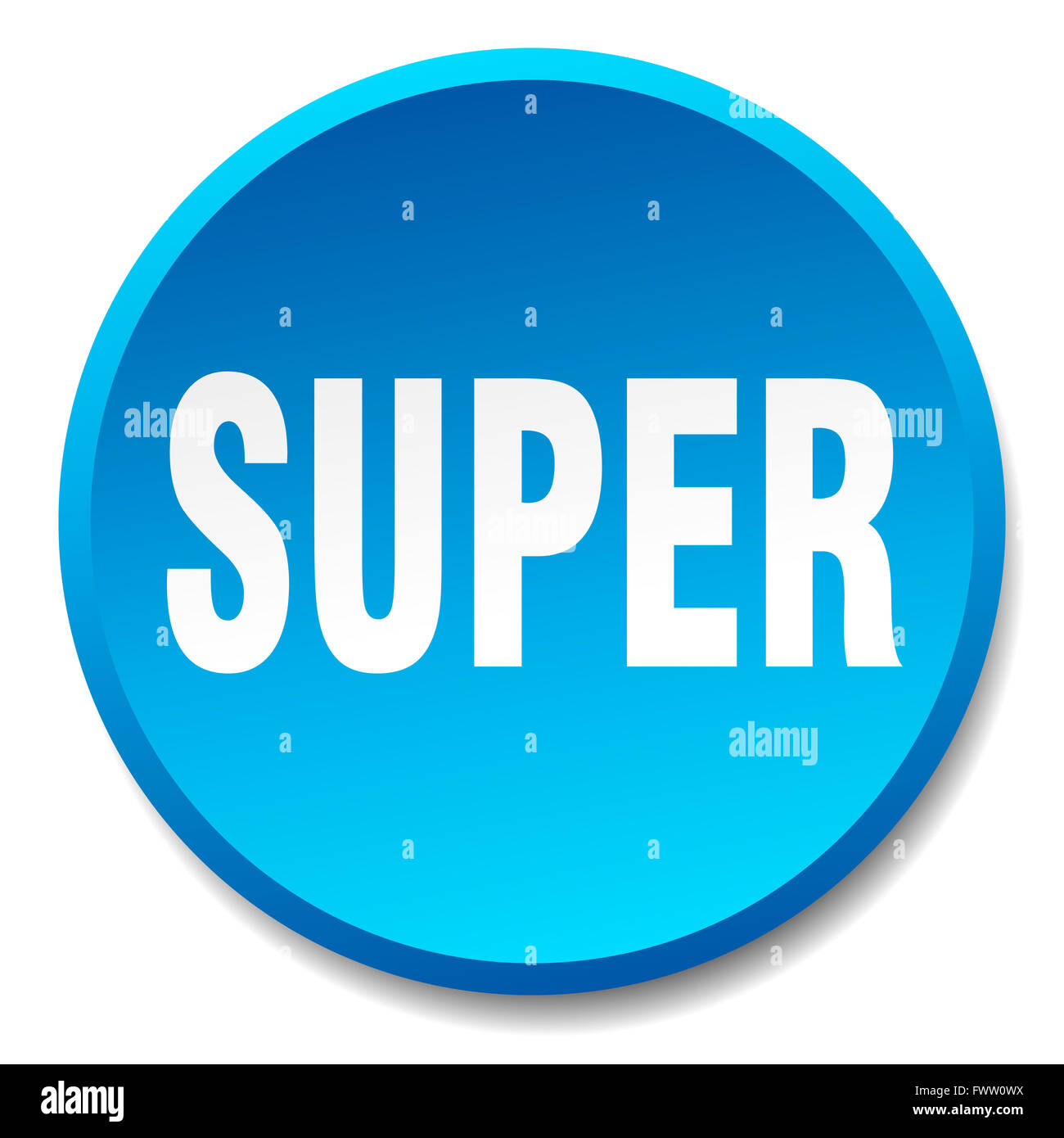 super blue round flat isolated push button Stock Photo - Alamy