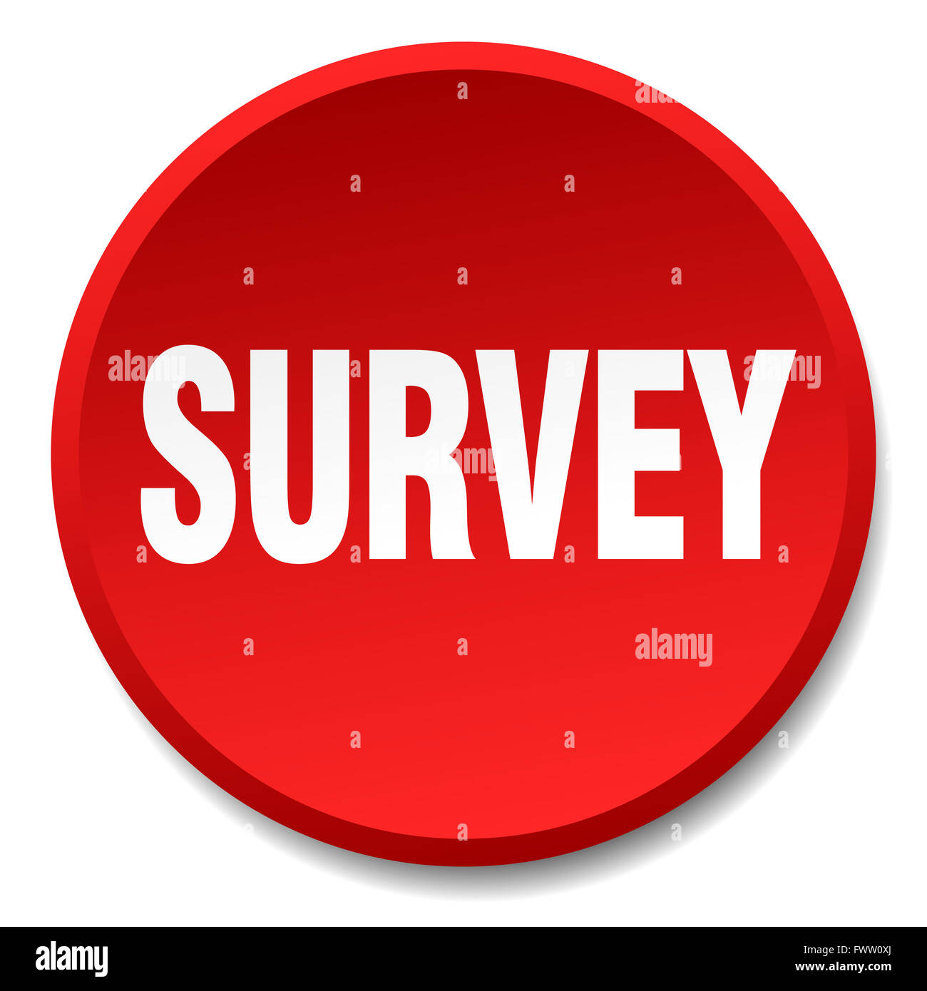 survey red round flat isolated push button Stock Photo - Alamy